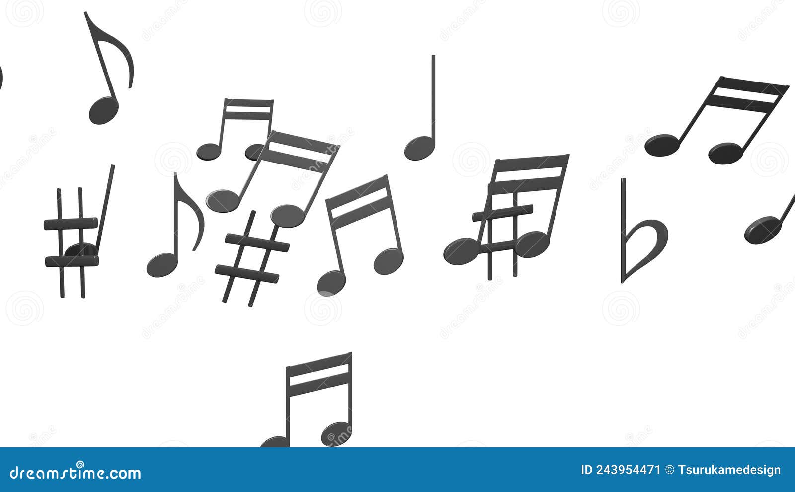 Black Musical Notes on White Background. Stock Illustration ...