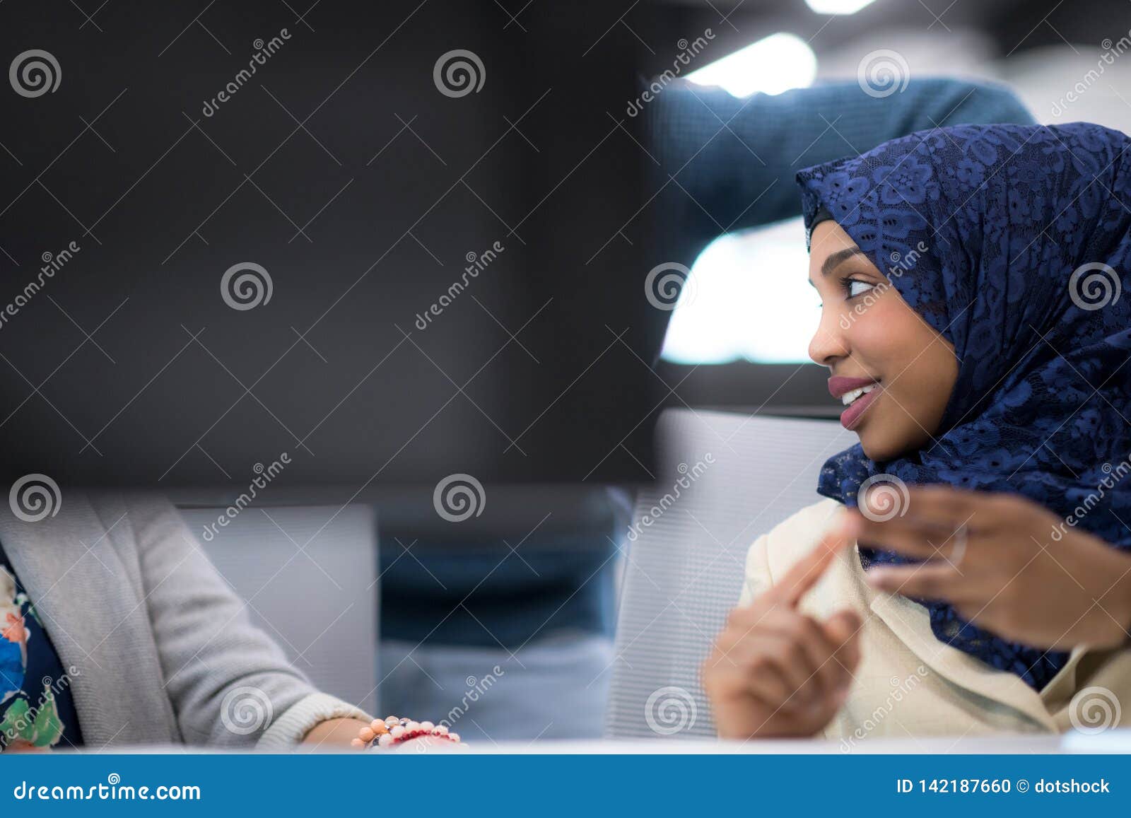 Black Muslim Female Software Developer at Work Stock Photo - Image of ...