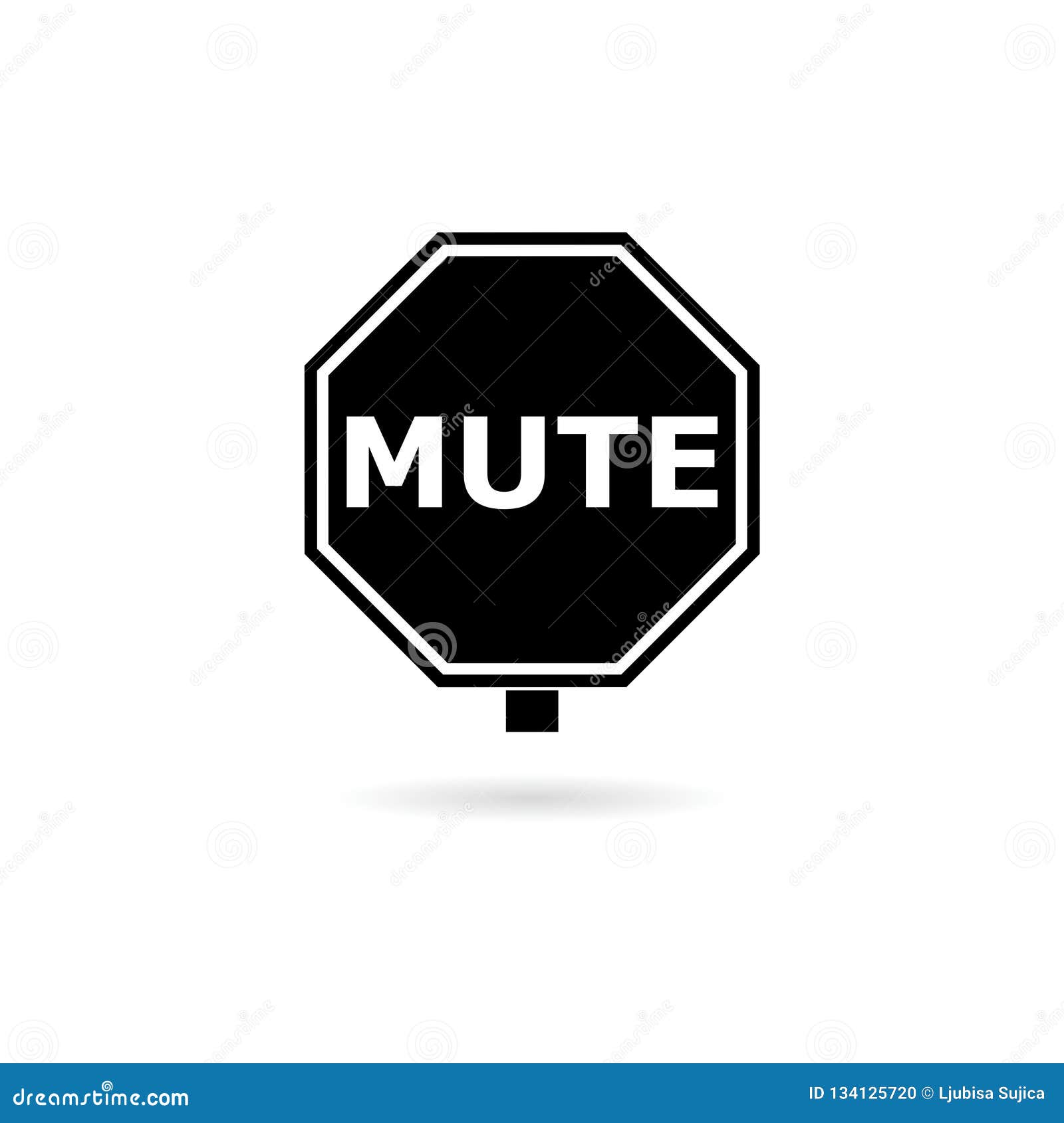 Black Mute Road Red Tag Sign Icon or Logo Stock Illustration ...