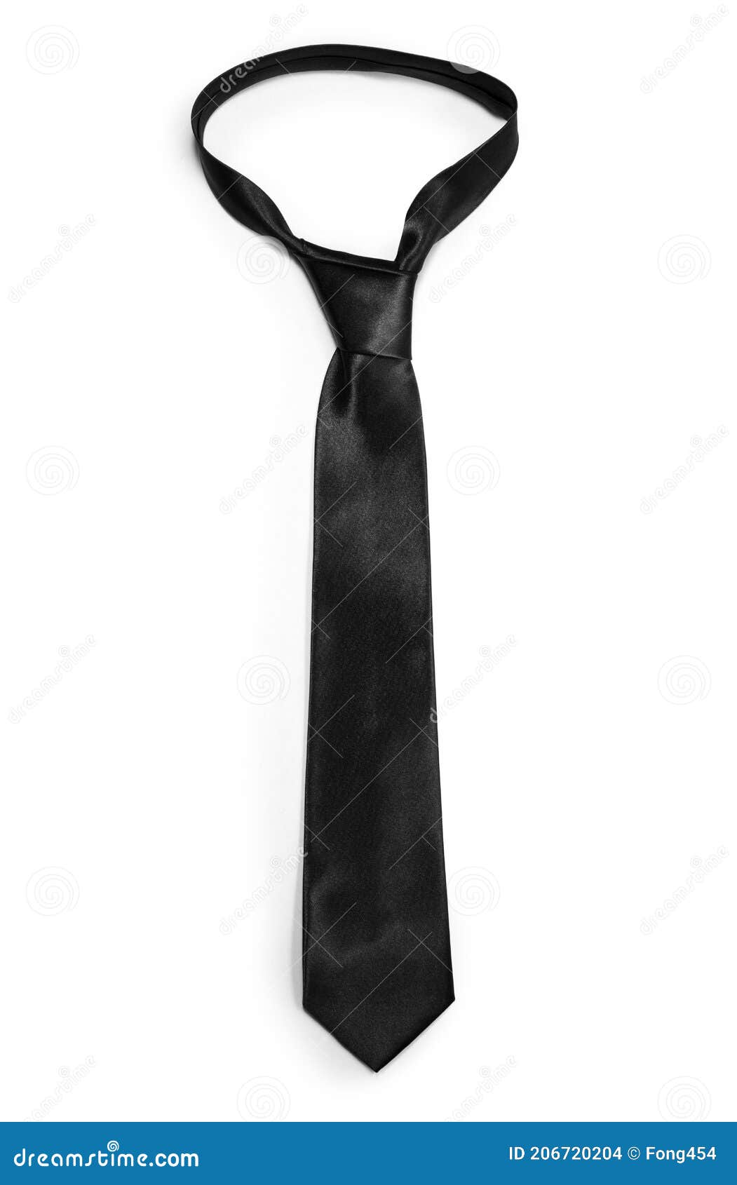 Black Necktie Isolated on White Background. Clothing or Accessories for ...