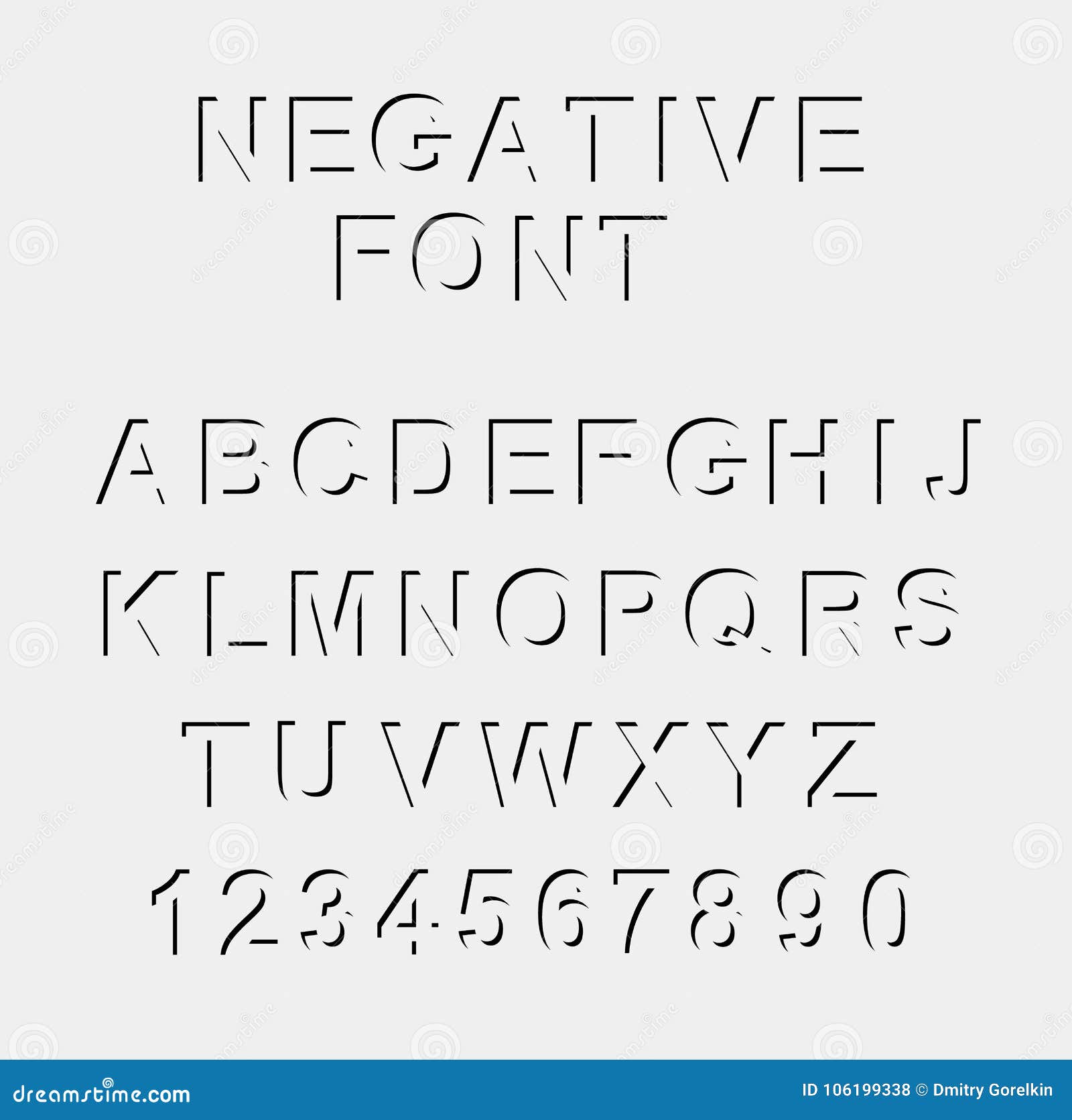 Black negative font stock vector. Illustration of infographic - 106199338