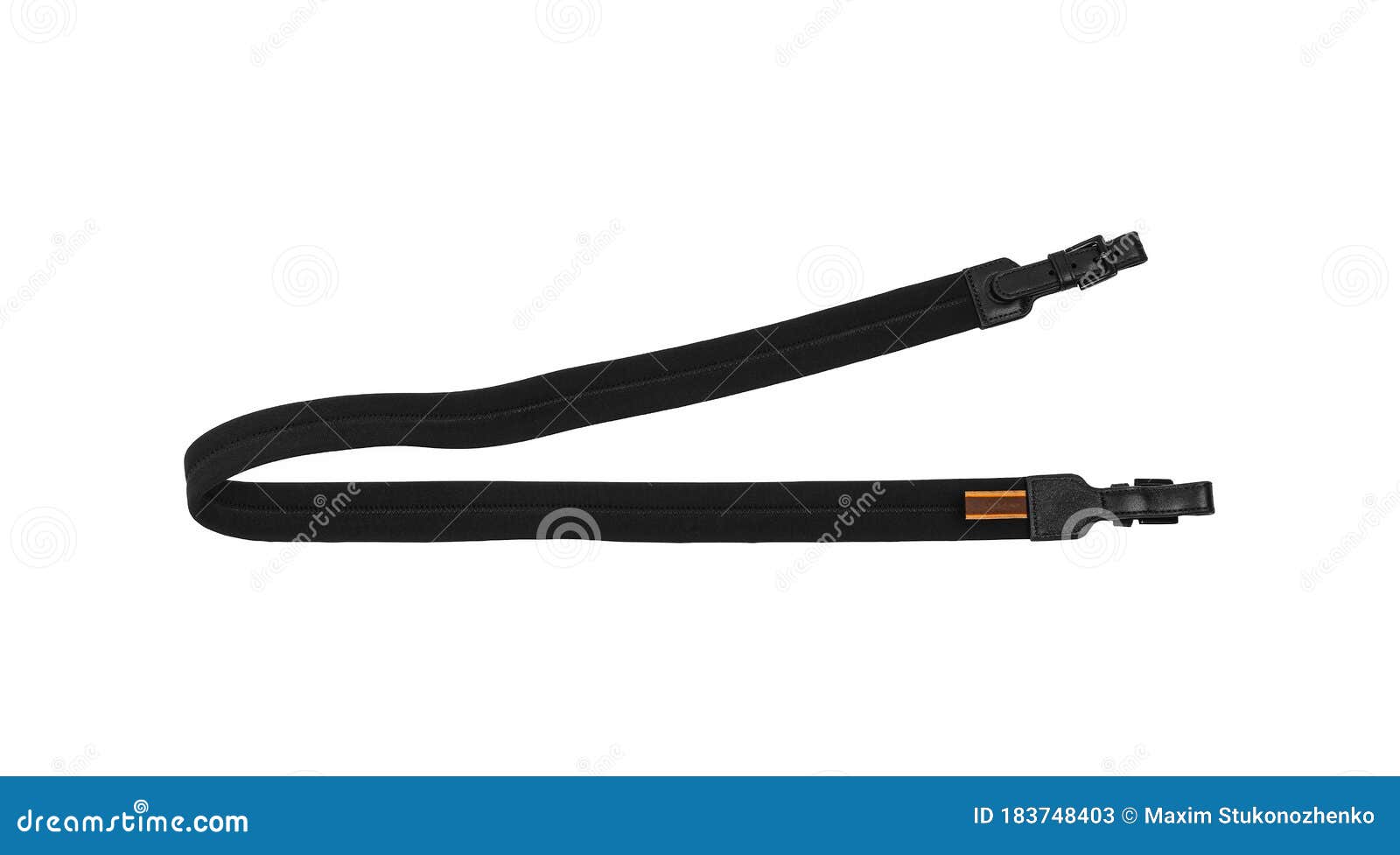 Black Neoprene Shoulder Strap with Leather Inserts and Metal Buckles ...