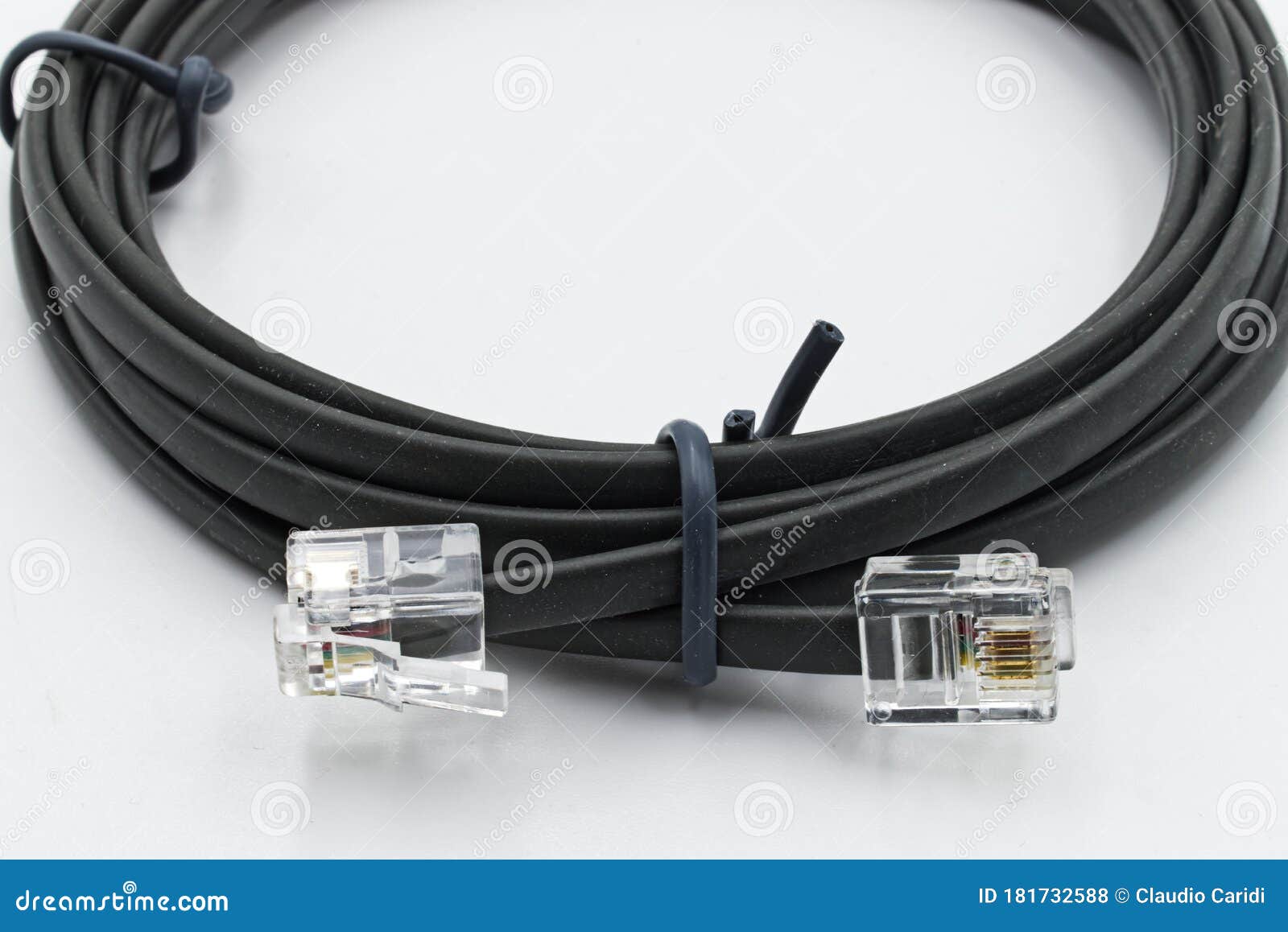 Black Network Cable Isolated on White Background Stock Photo - Image of ...