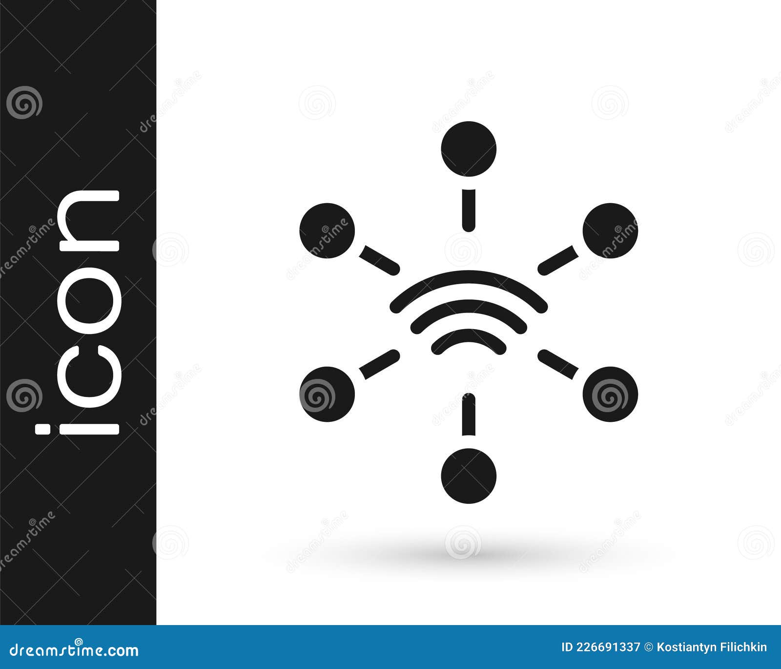 Black Network Icon Isolated on White Background. Global Network ...