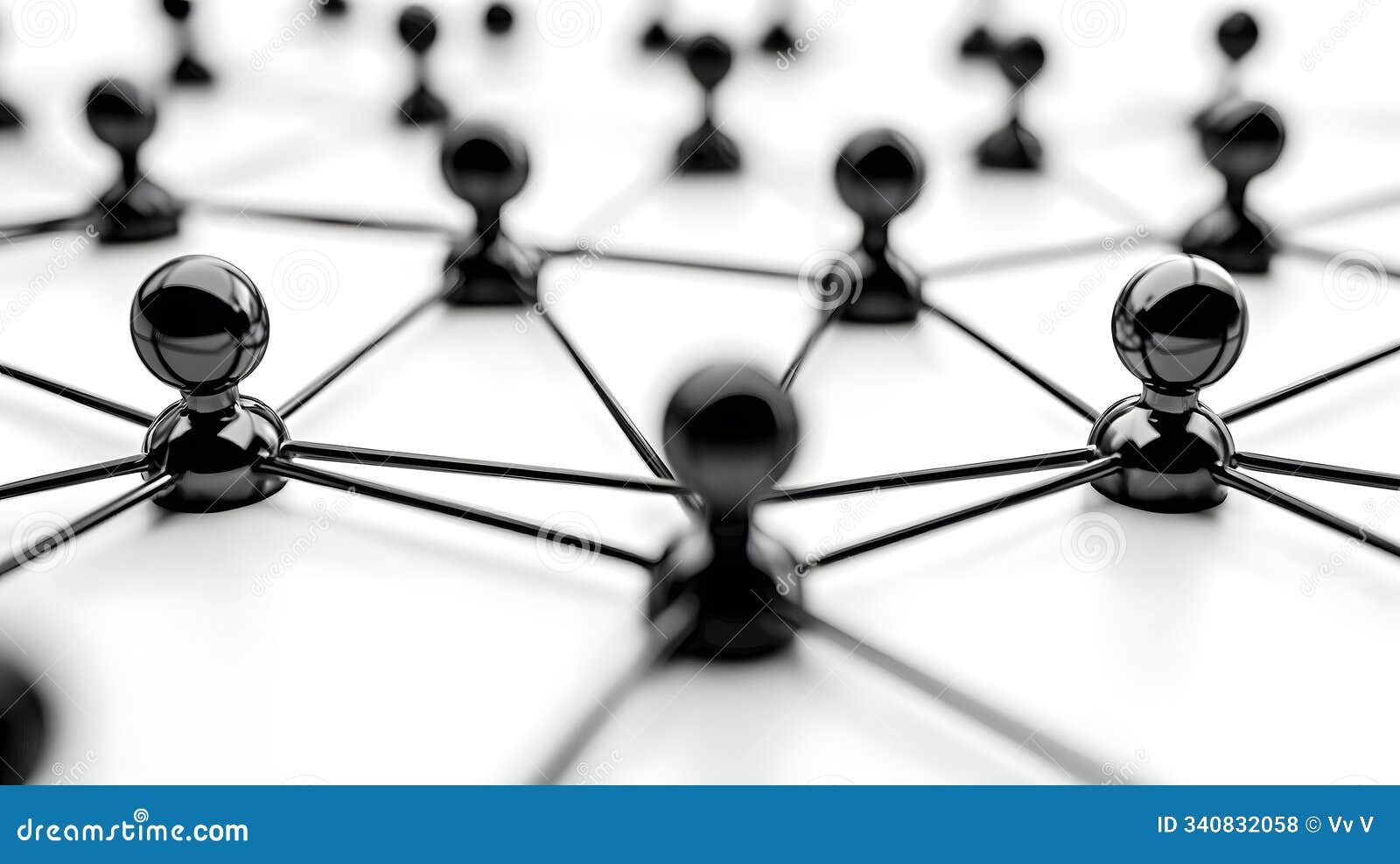 Black Network Nodes Connected on a White Background Stock Photo - Image ...