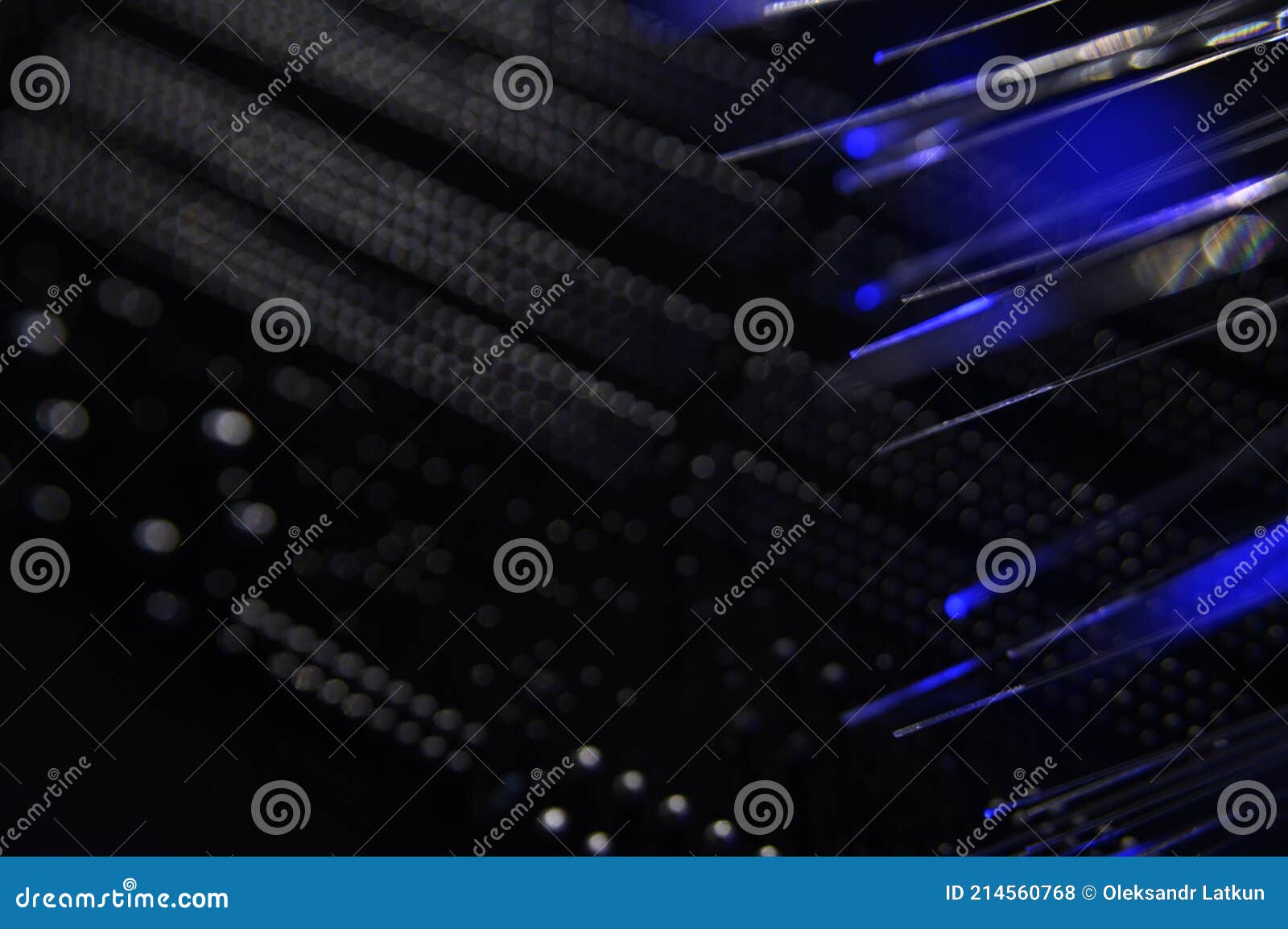 Black Network Switch with Optical Fiber Cables. High Quality and ...