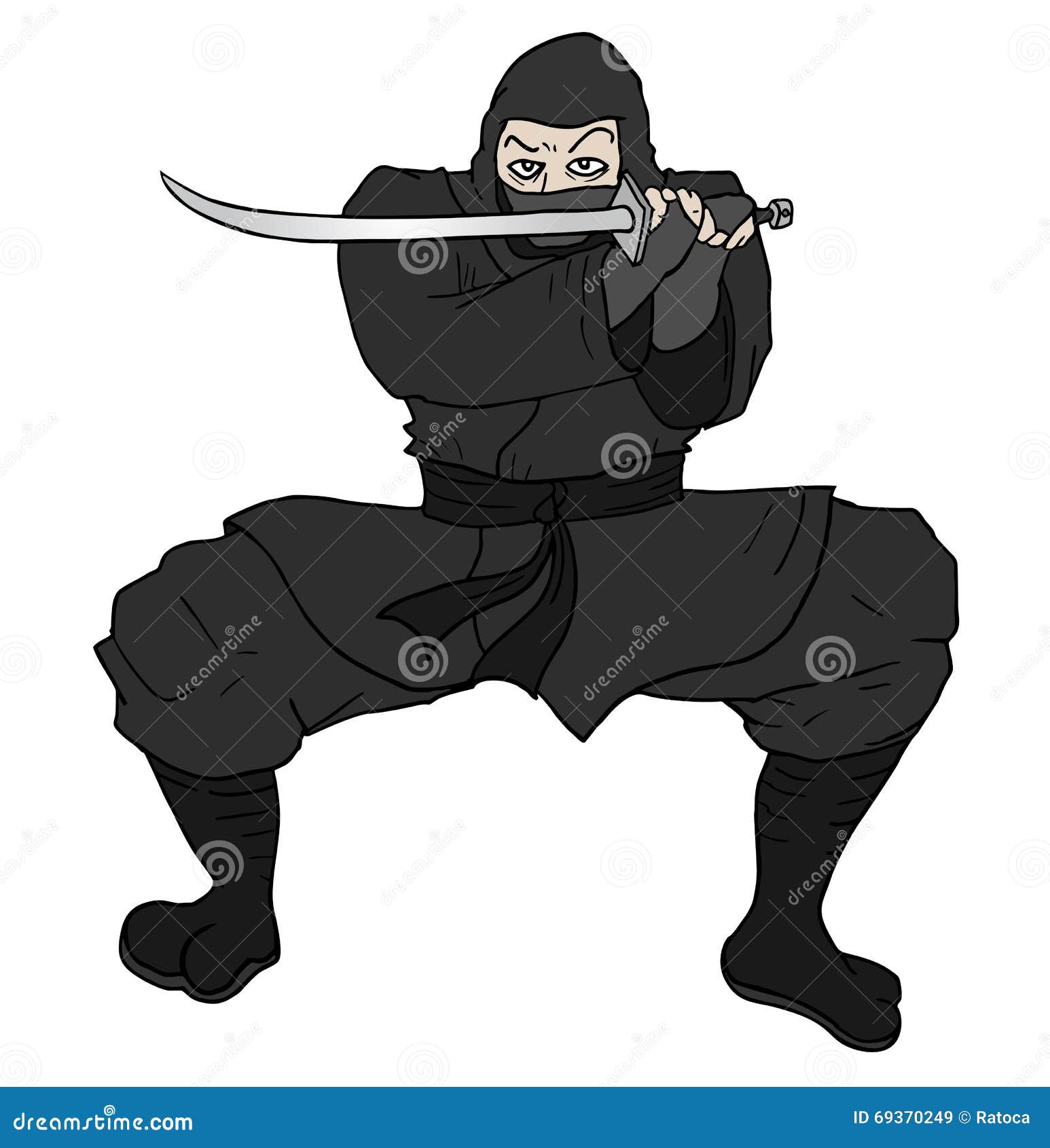 Black Ninja Draw Stock Vector - Image: 69370249
