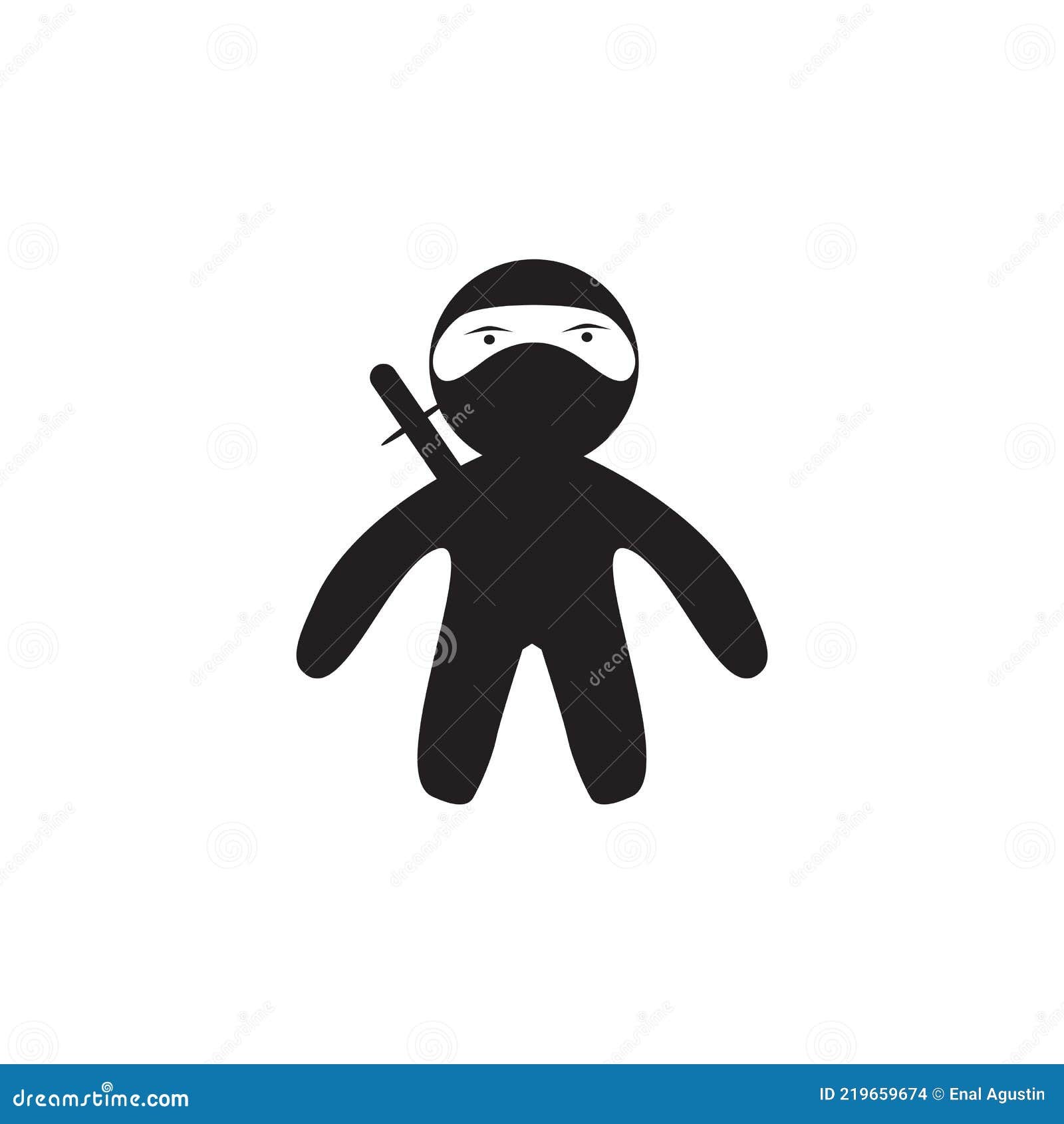 Black Ninja Icon Logo Design Template Stock Vector - Illustration of ...