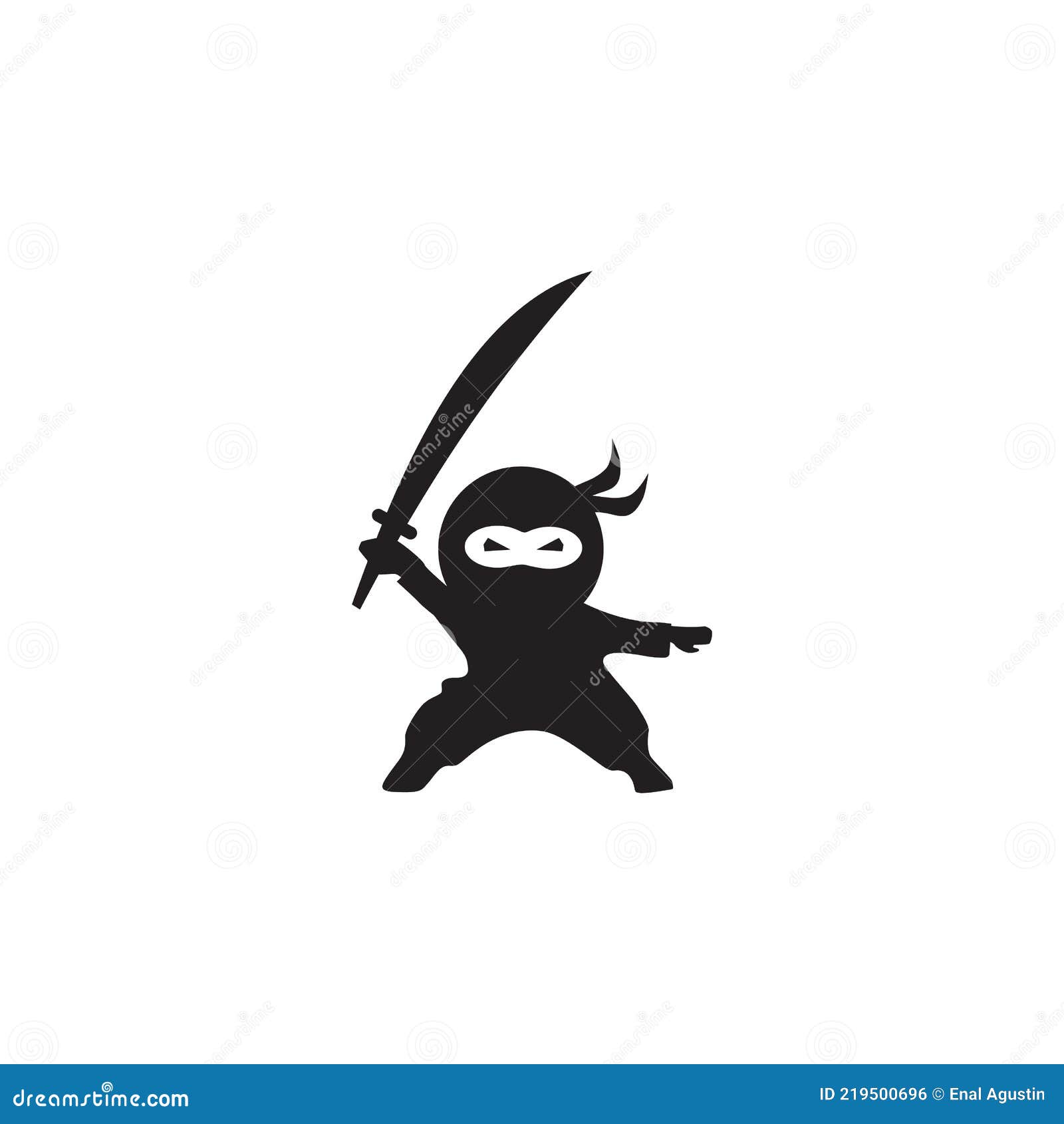 Black Ninja Icon Logo Design Template Stock Vector - Illustration of ...