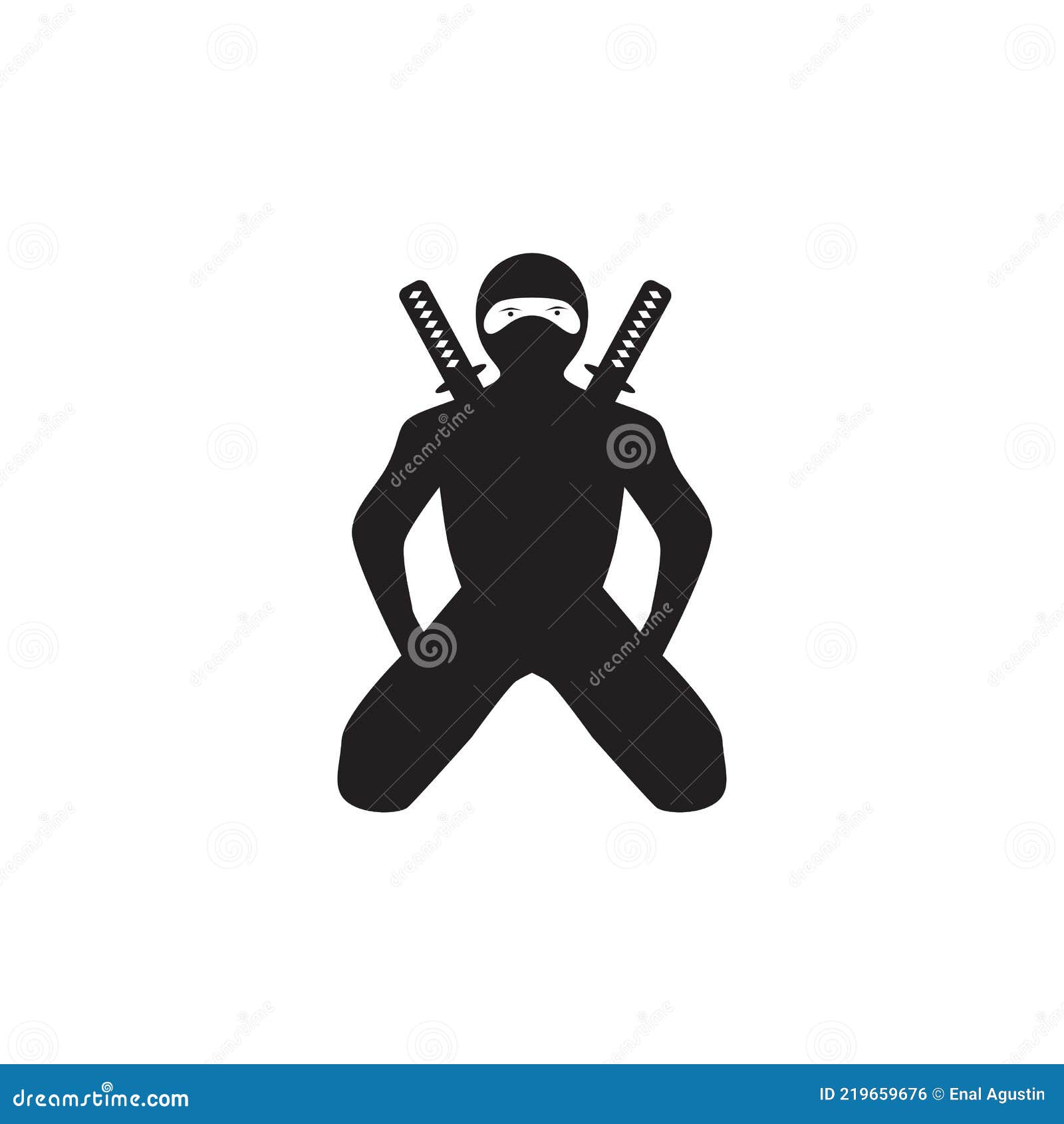 Black Ninja Icon Logo Design Template Stock Vector - Illustration of ...