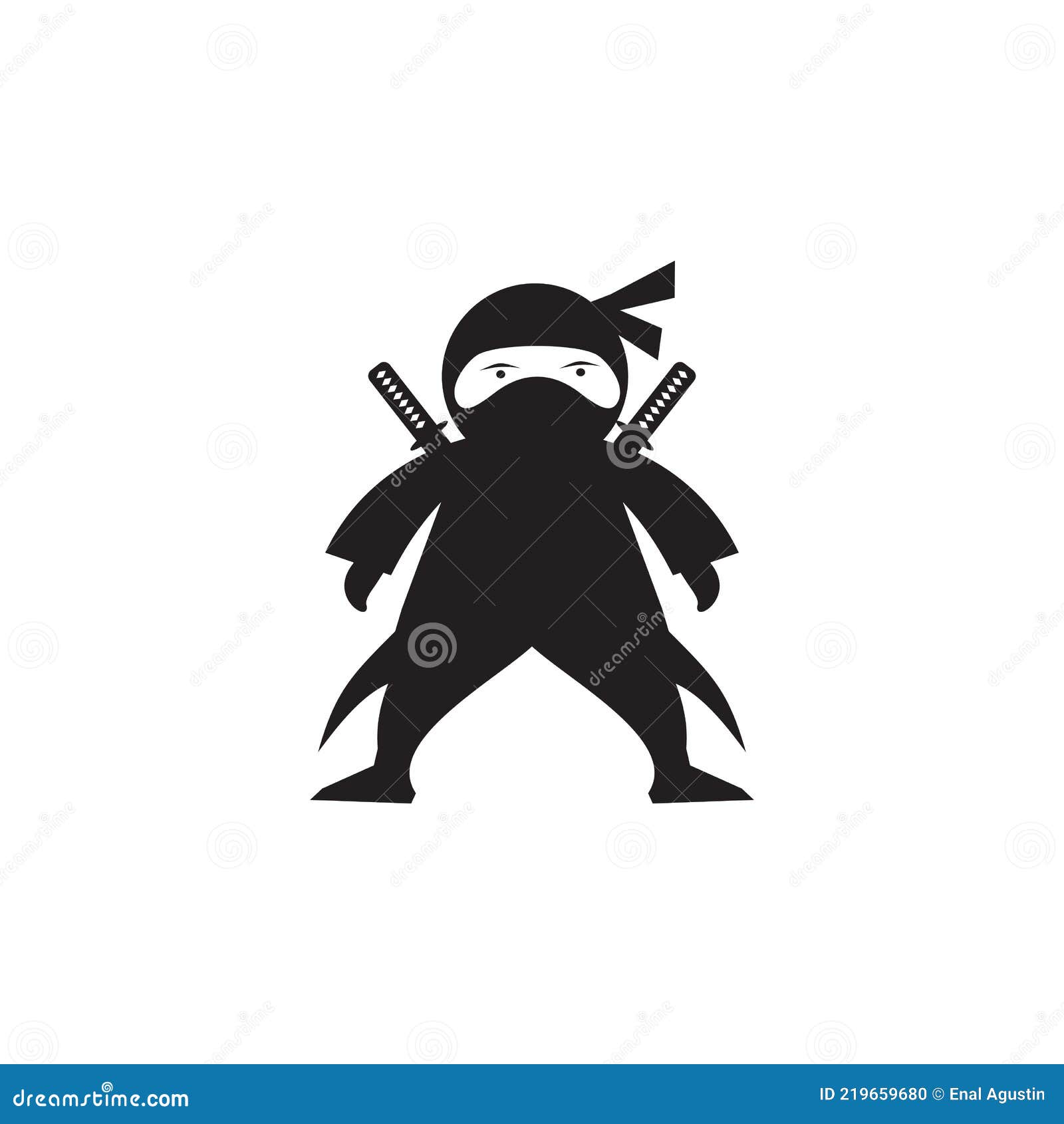 Black Ninja Icon Logo Design Template Stock Vector - Illustration of ...