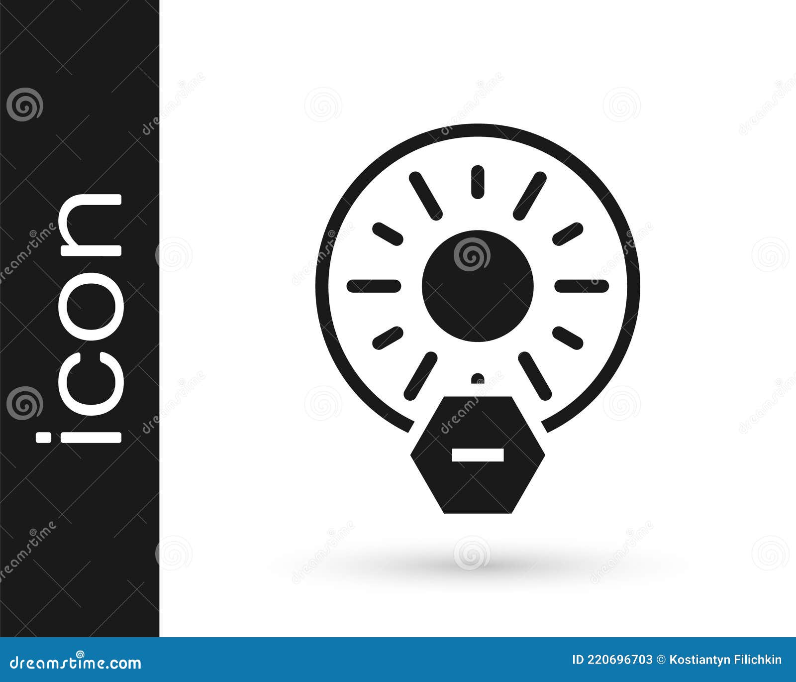 Black No Direct Sunlight Icon Isolated on White Background. Vector ...