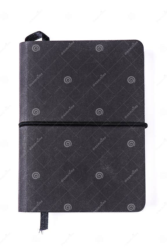 Black Note Book Isolated on White Background Stock Photo - Image of ...