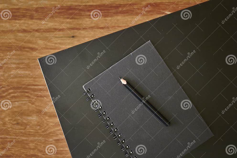Black Note Book stock photo. Image of brochure, background - 201507730