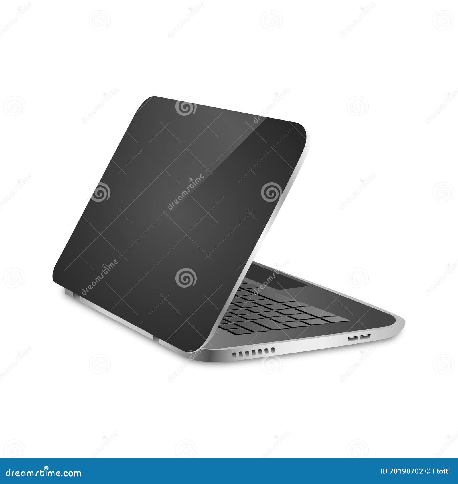 Black notebook. Laptop. stock vector. Illustration of technological ...