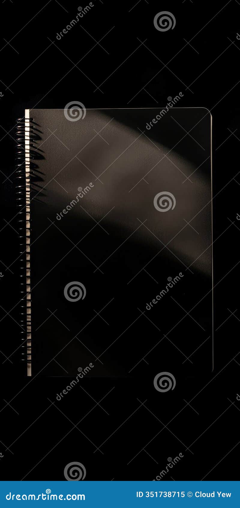 A Black Notebook with a Silver Spine Stock Illustration - Illustration ...