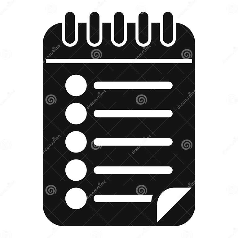 Black Notepad with Checklist Showing Done Tasks Icon Stock Illustration ...