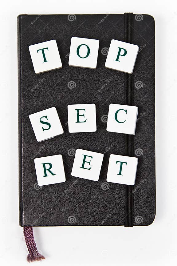 Black Notepad with Top Secret Message Stock Photo - Image of black ...