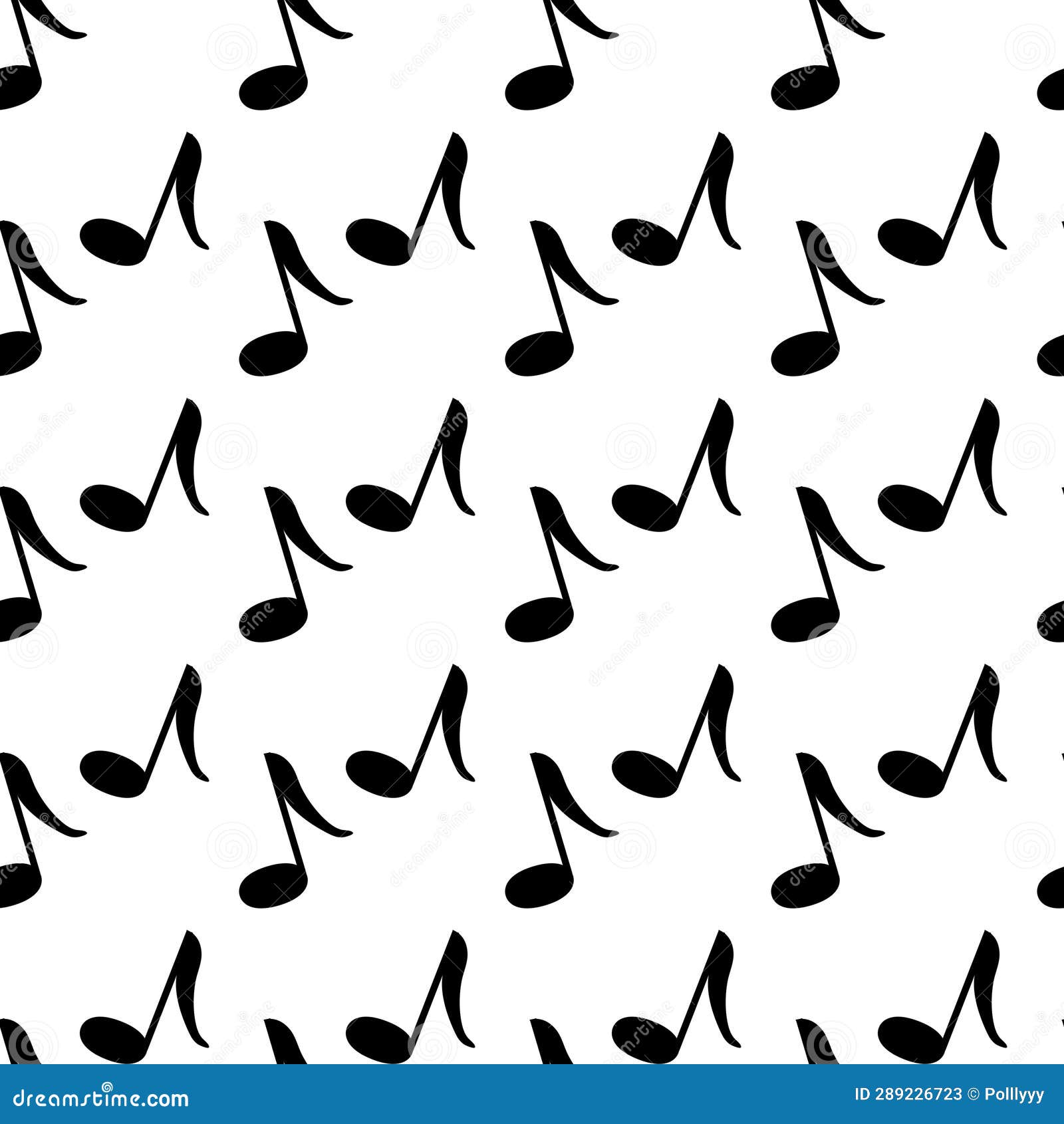 Black Notes on a White Background. Musical Literacy. Vector Seamless ...