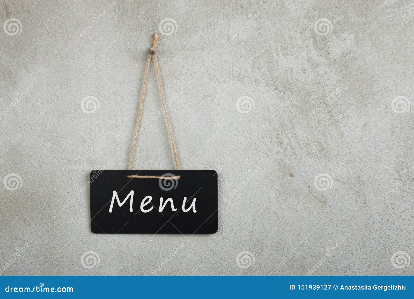 Black Notice Board, Blackboard, Chalkboard with Text Menu on Grey ...