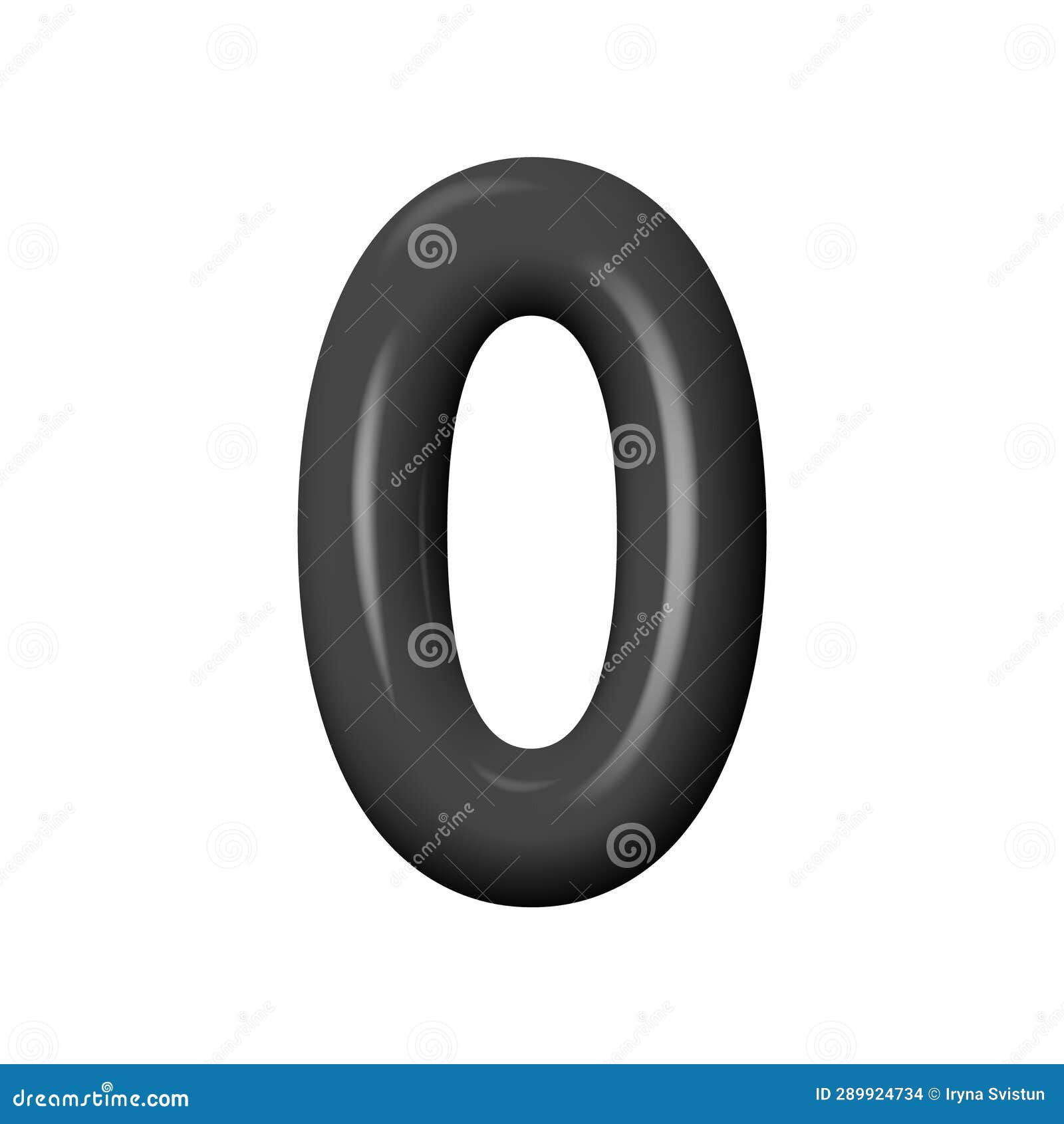 Black Number 0. 3D Volumetric Render Figure Stock Vector - Illustration ...