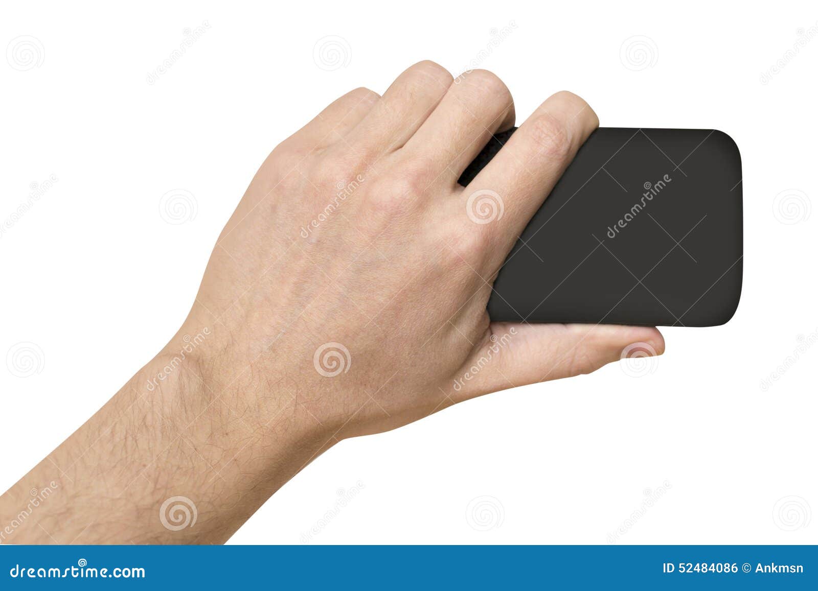 Black Object in Man S Hand White Background Stock Photo - Image of ...