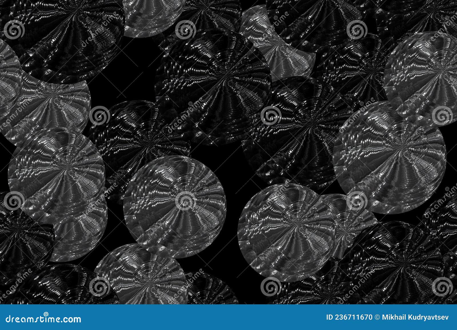 Black Obsidian Balls Seamless Pattern, 3D Background Stock Illustration ...