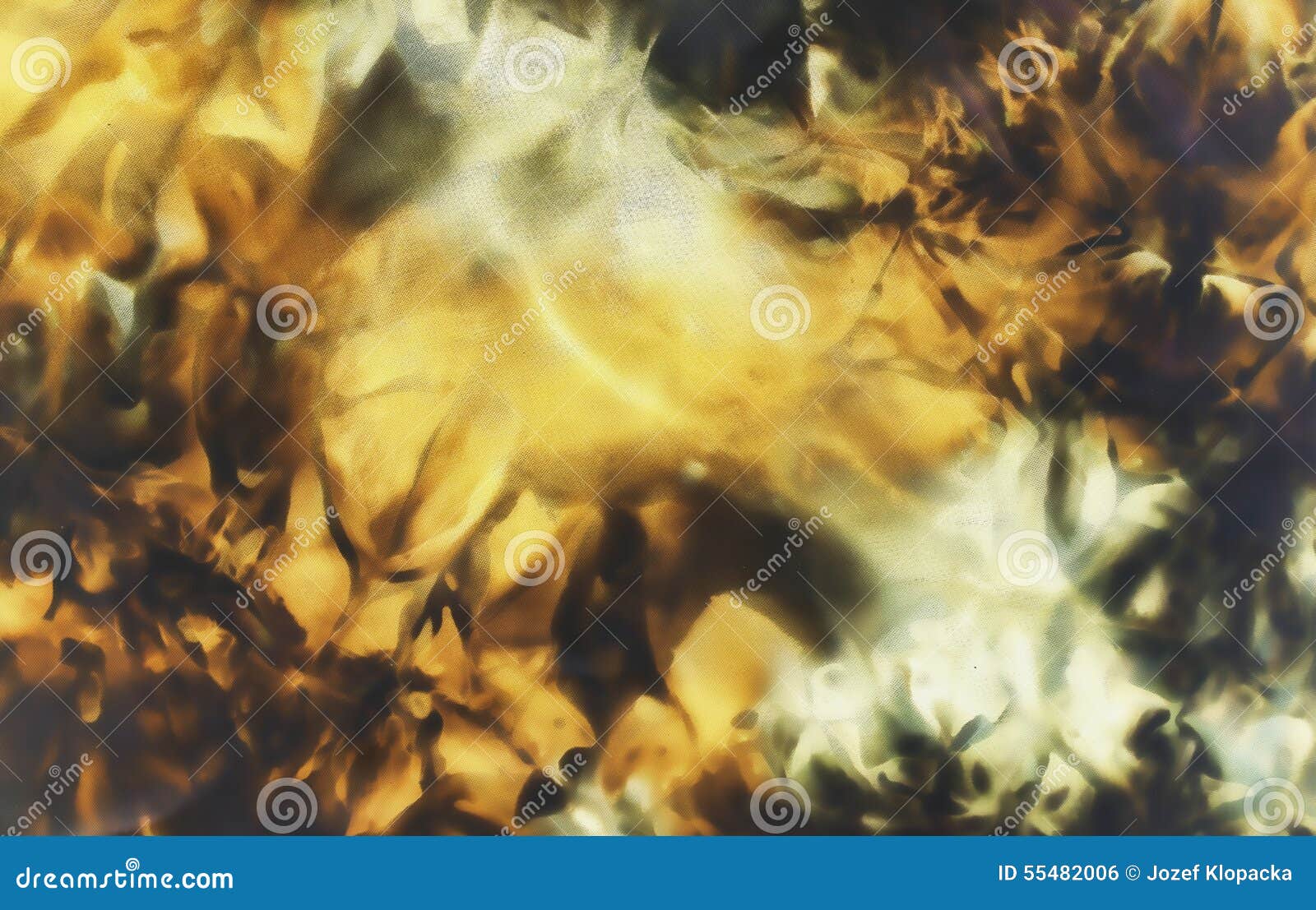 Black and Ocre with Yelow Structure on Batik Fabric. Abstract Color ...