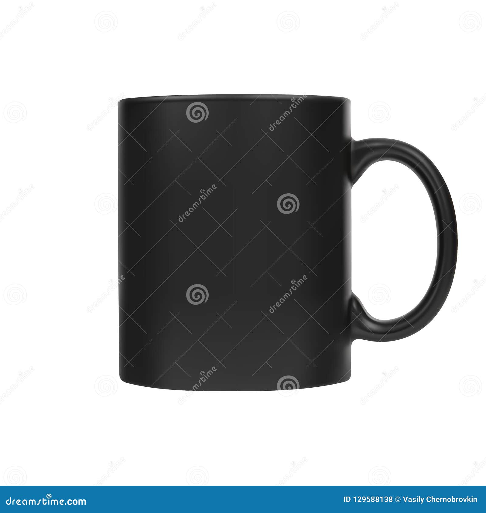 Black Mug Isolated on White. Vector Illustration. Stock Vector ...