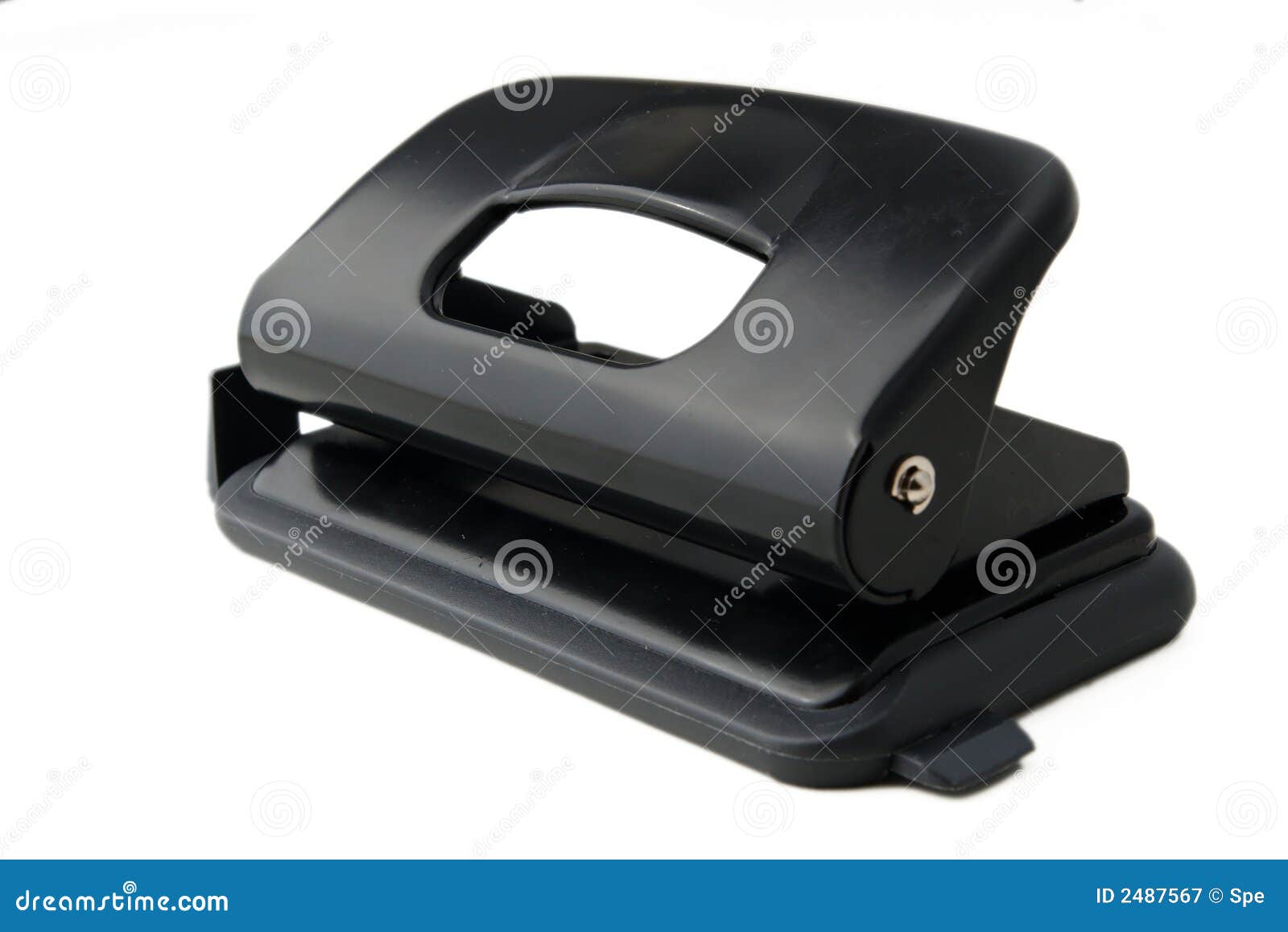 Black office puncher stock image. Image of steel, single - 2487567