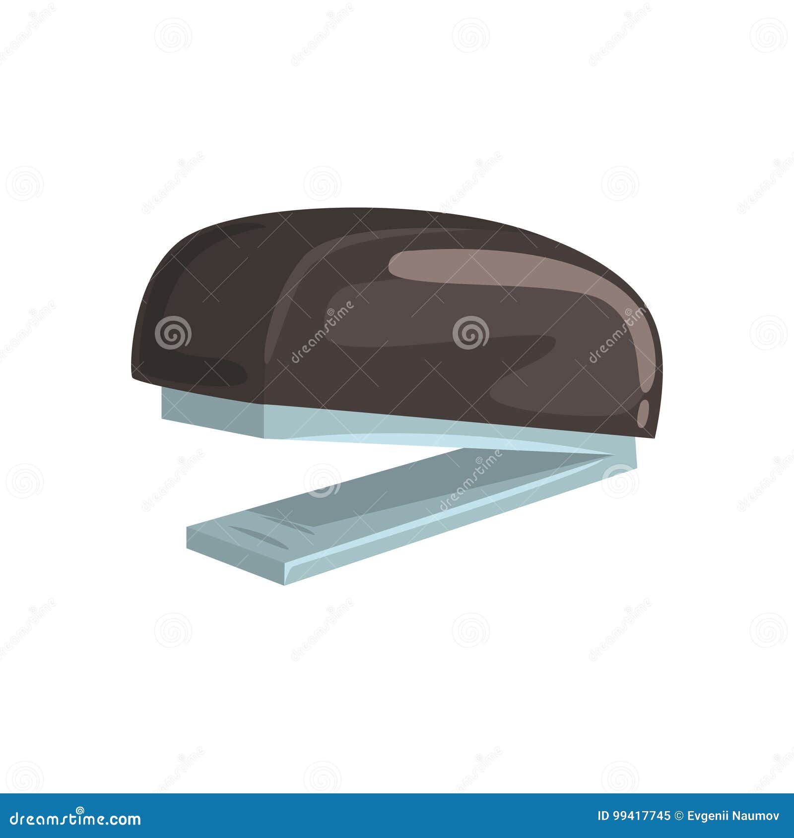 Black Office Stapler, Office Tool Cartoon Vector Illustration Stock ...