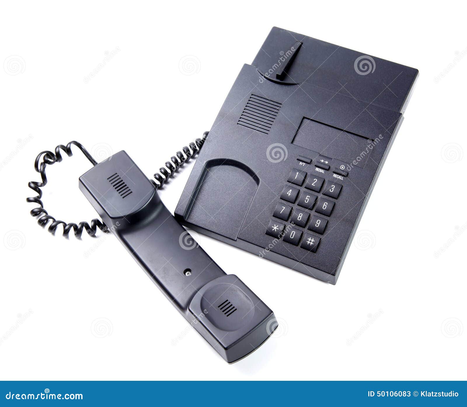 Black Office Telephone Isolated Stock Image - Image of receiver, global ...
