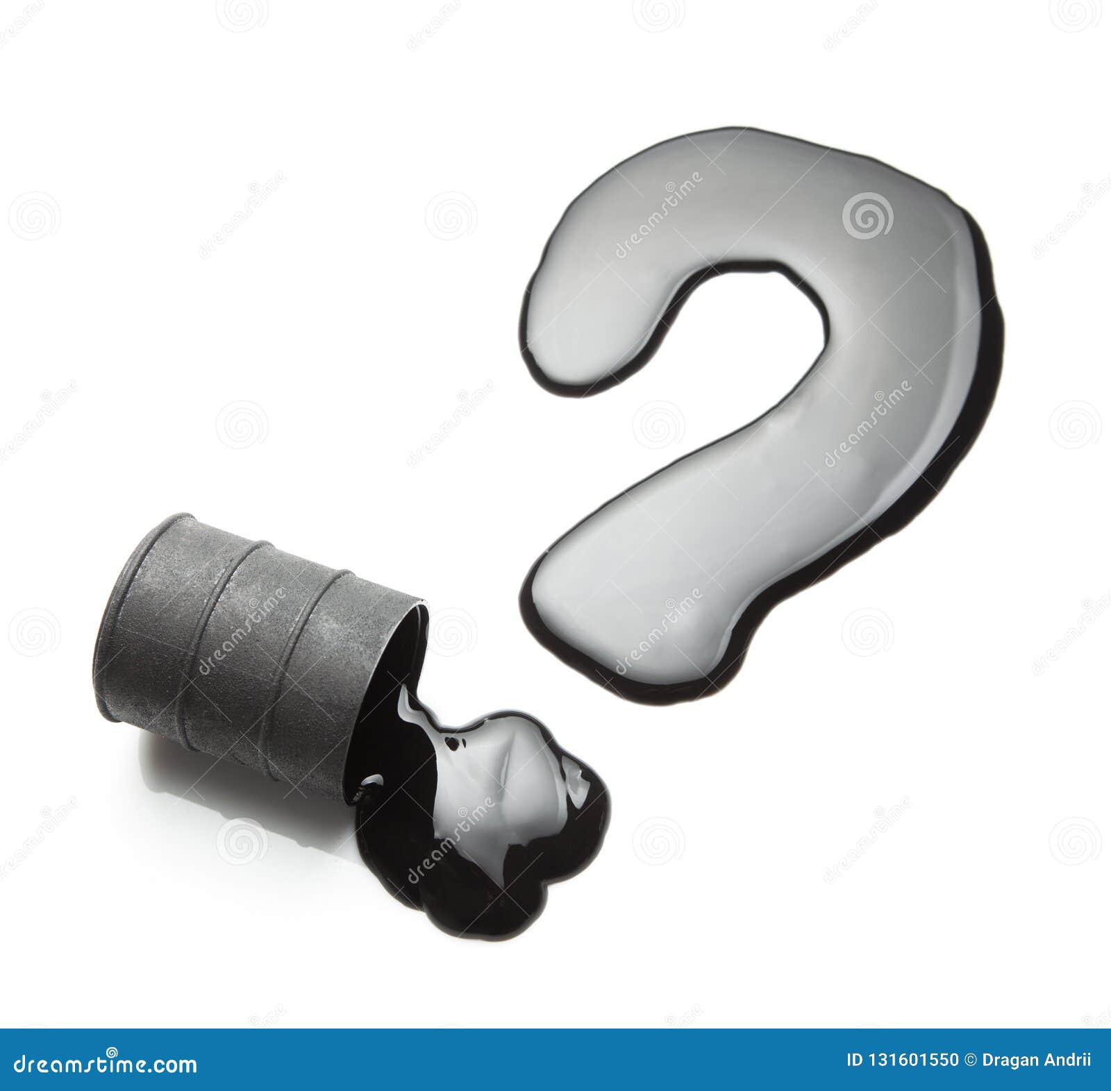 Black Oil Question Mark from Barrel Isolated on White Stock Photo ...