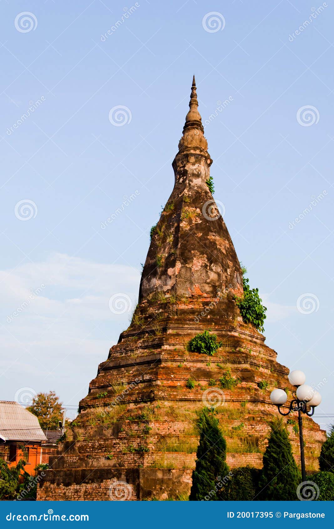 Black Old Ancient Stupa in Vientiane Laos Stock Image - Image of ...