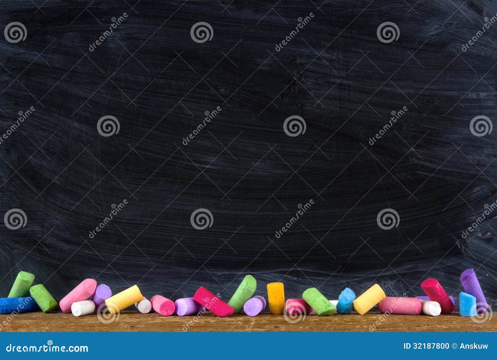 Blank Chalkboard With Chalk