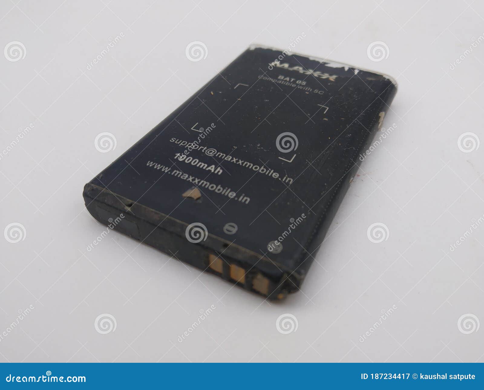 Black Old Mobile Battery Isolated on White Background Editorial ...