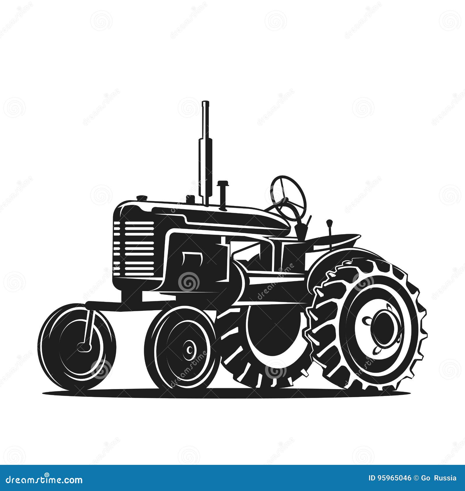 Tractor Silhouette On A White Background. Vector Illustration ... Tractor Silhouette On A White Background. Vector Illustration ...