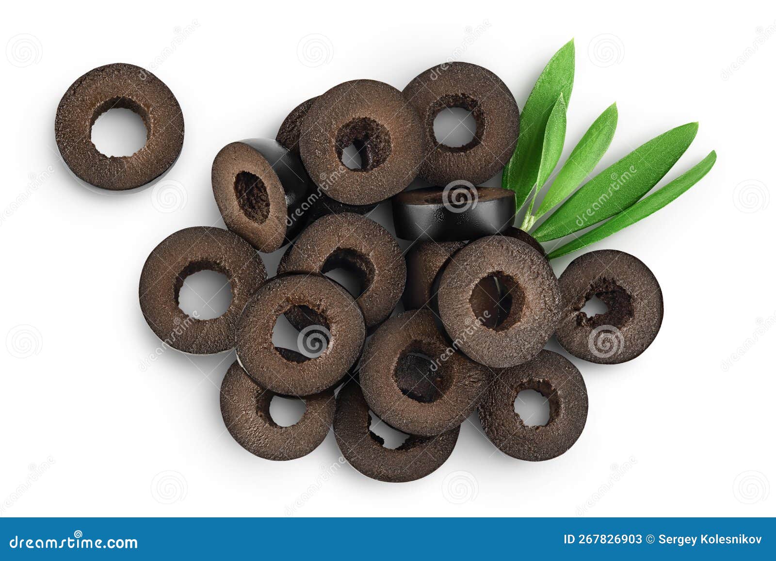 Black Olive Slices Isolated on a White Background with Full Depth of ...