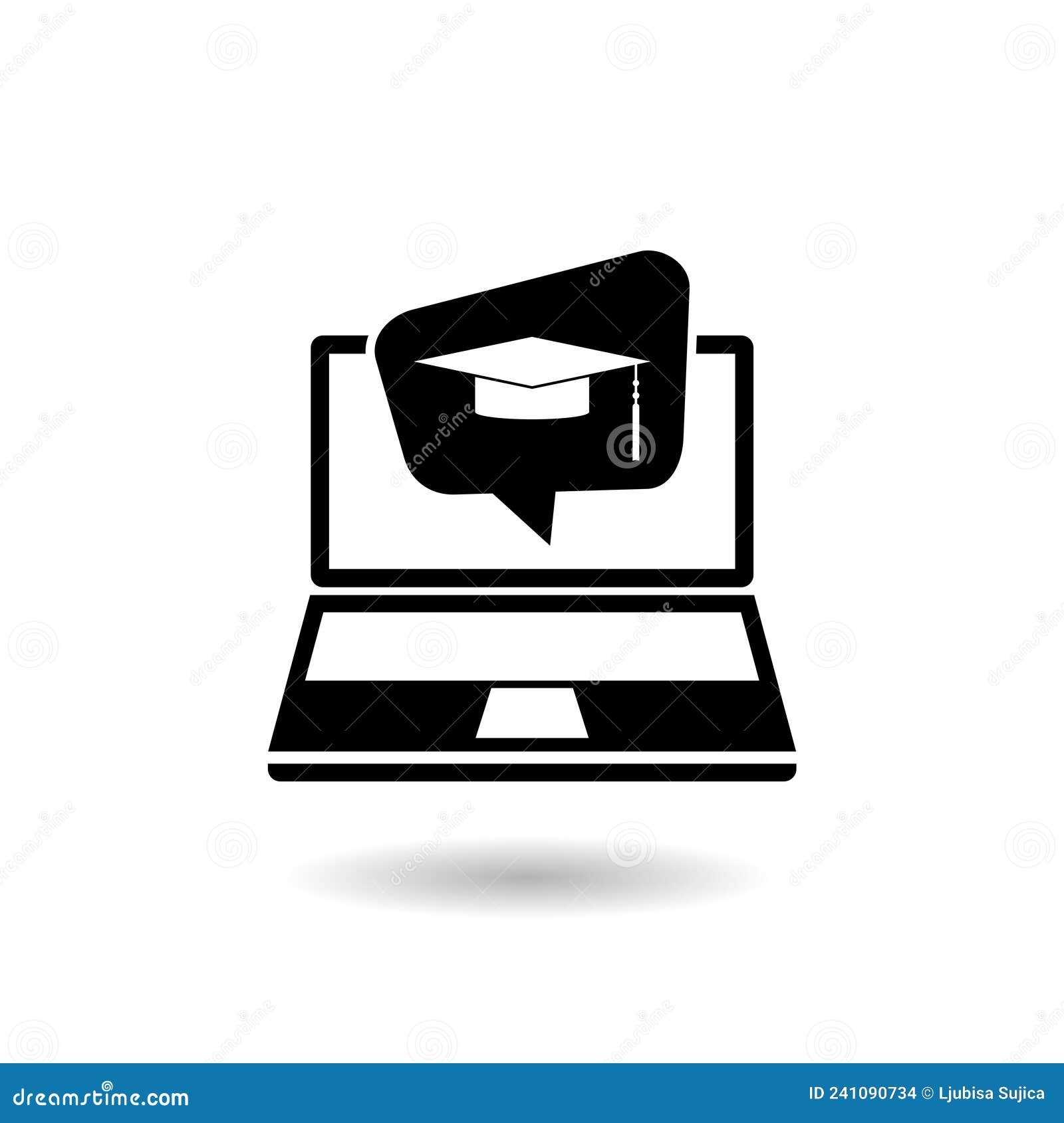 Black Online Education Class Icon with Shadow Stock Vector ...