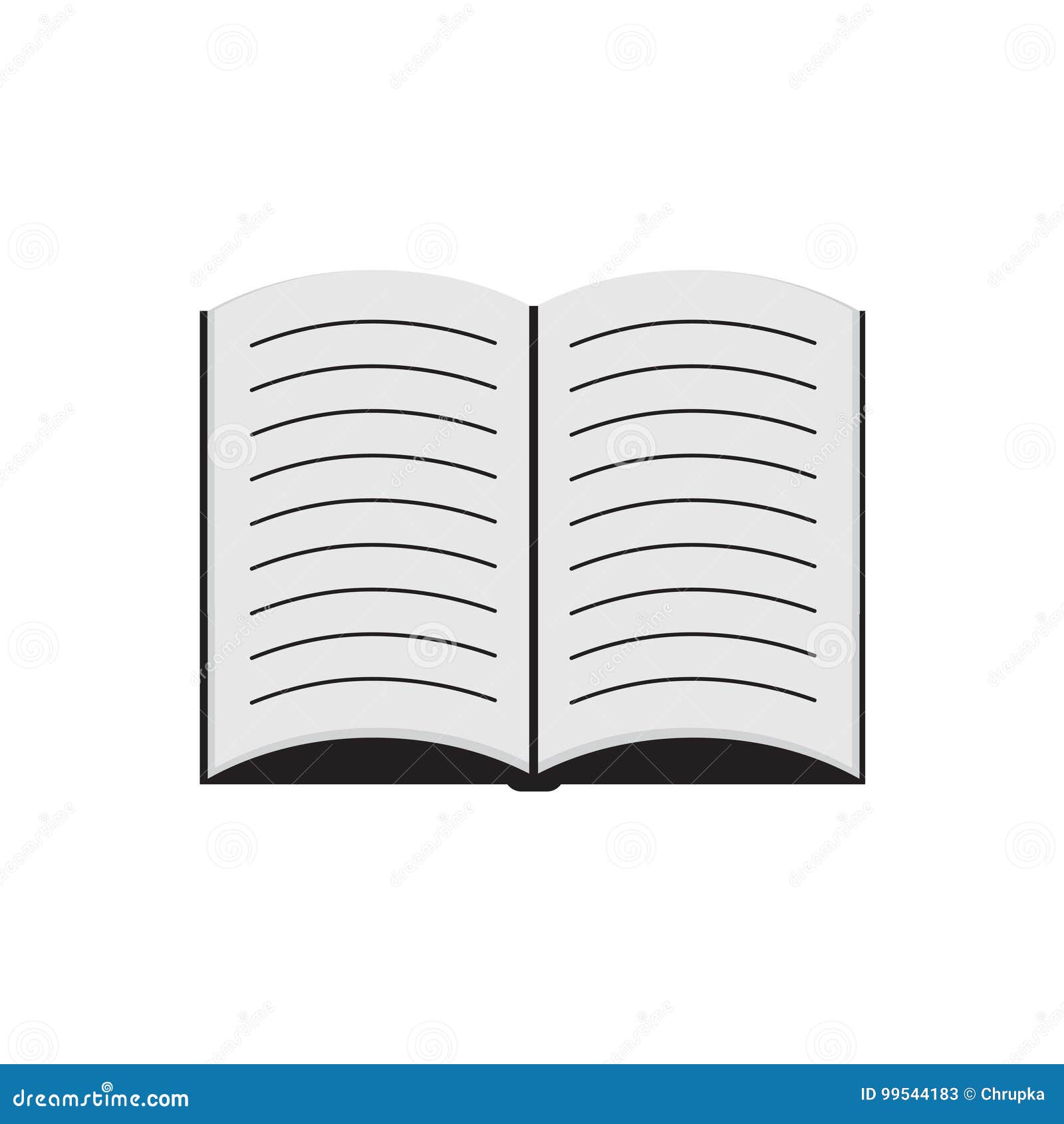 Black open book stock vector. Illustration of office - 99544183