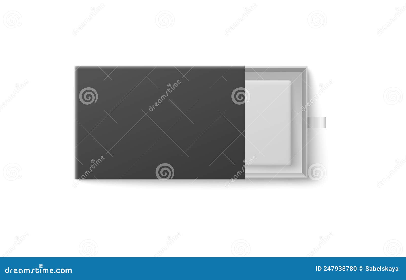 Black Open Box Slider, Mockup, Top View, on White Background Vector ...