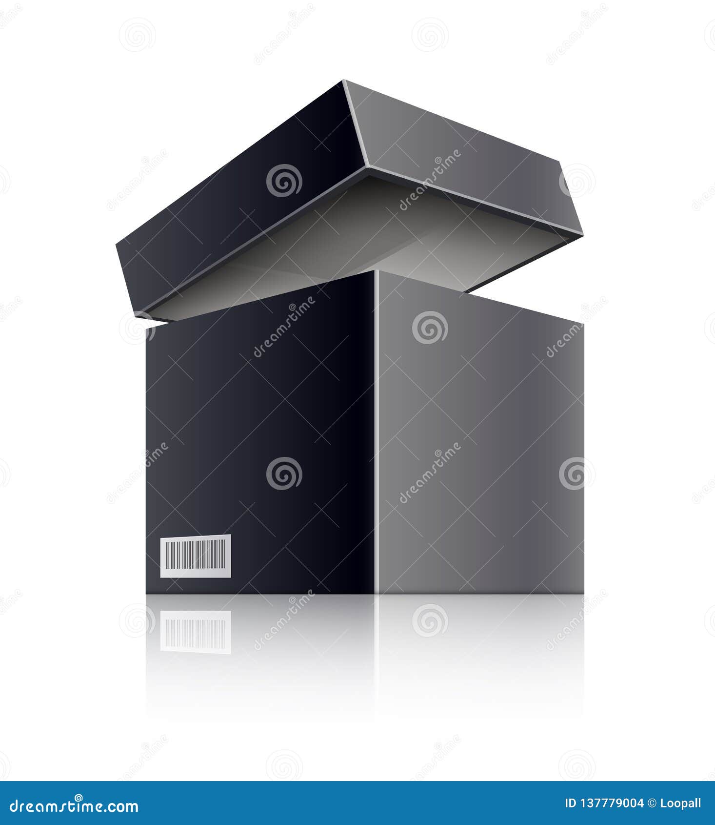 Black Open Box Vector. Realistic Packaging. Illustration. Stock Vector ...