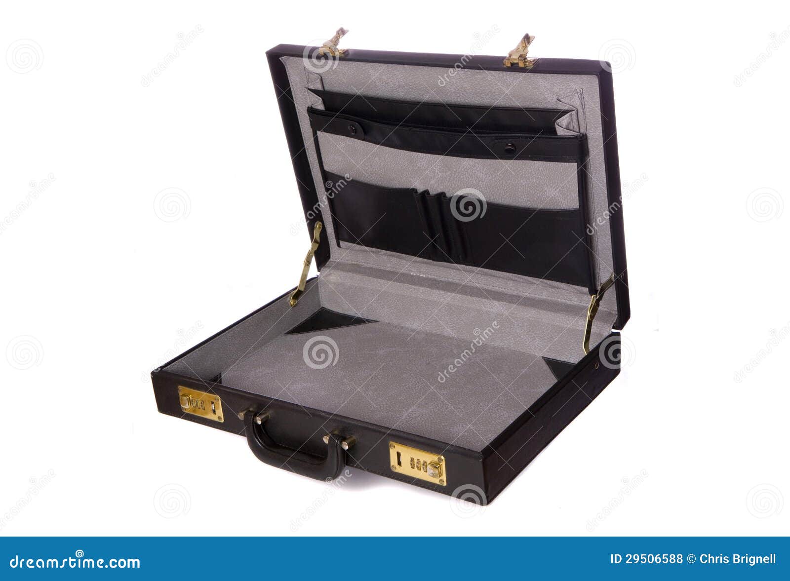 Black open brief case stock photo. Image of space, case - 29506588