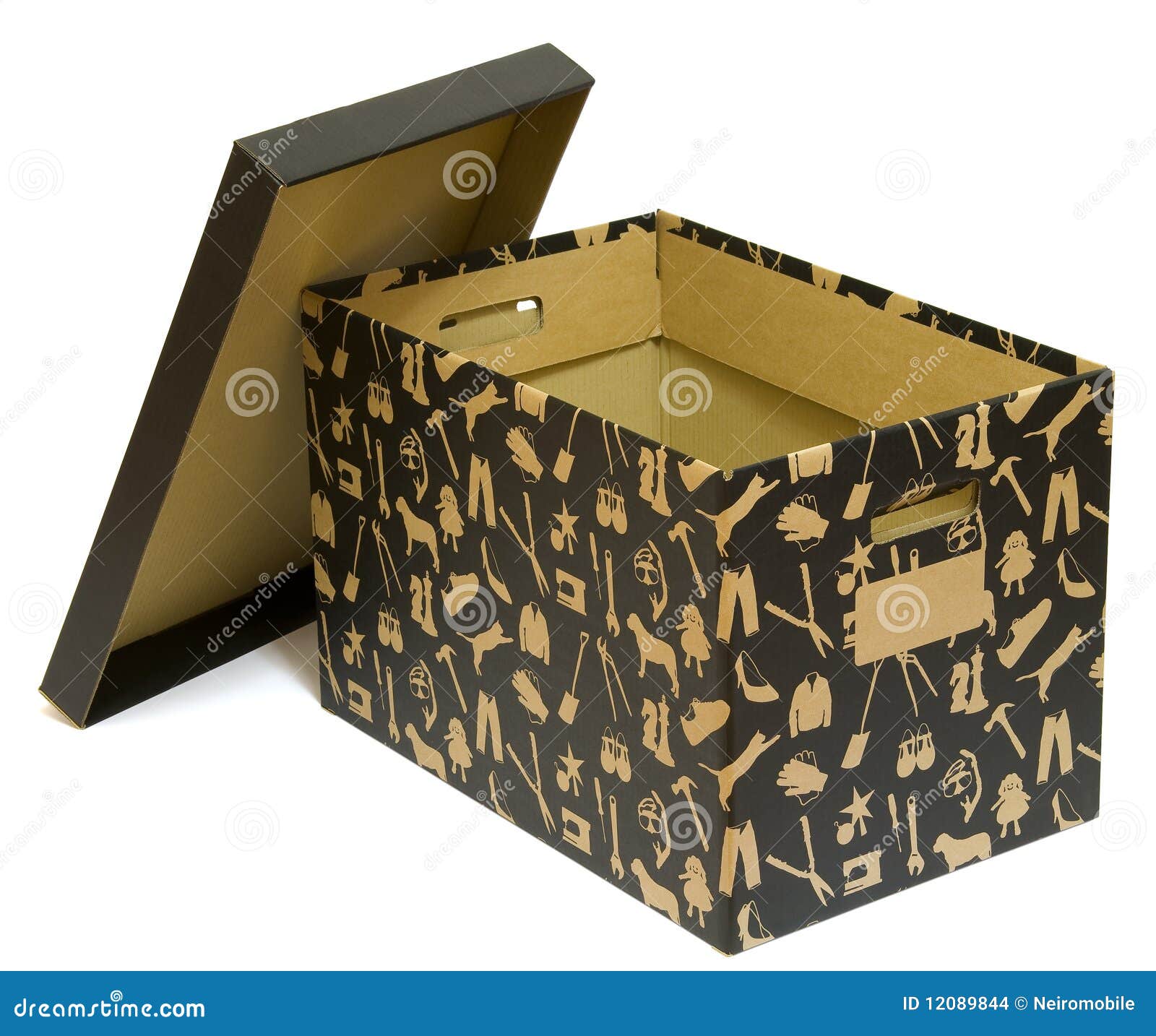 Black open cardboard box stock photo. Image of distribution - 12089844