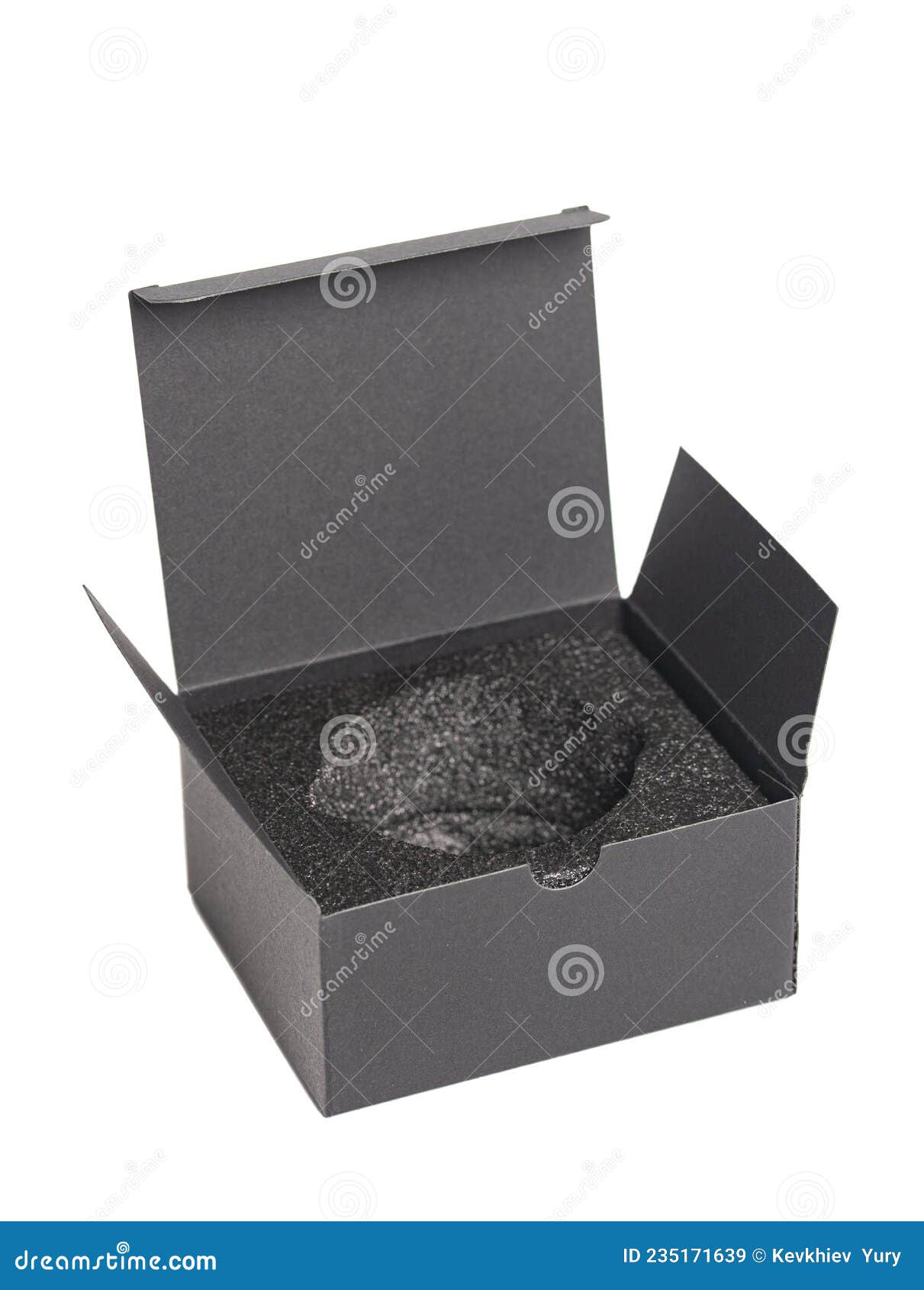 Black Open Cardboard Box Isolated on a White Background Stock Image ...