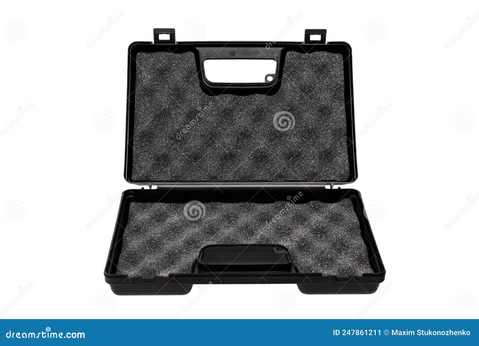 Black Open Case for Guns Isolated for White Stock Image - Image of ...