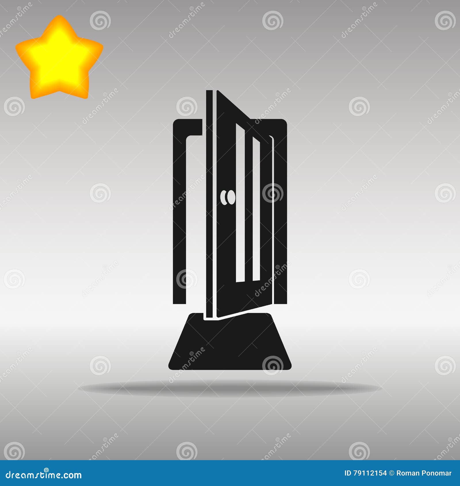 Black Open Door Icon Button Logo Symbol Concept High Quality Stock ...