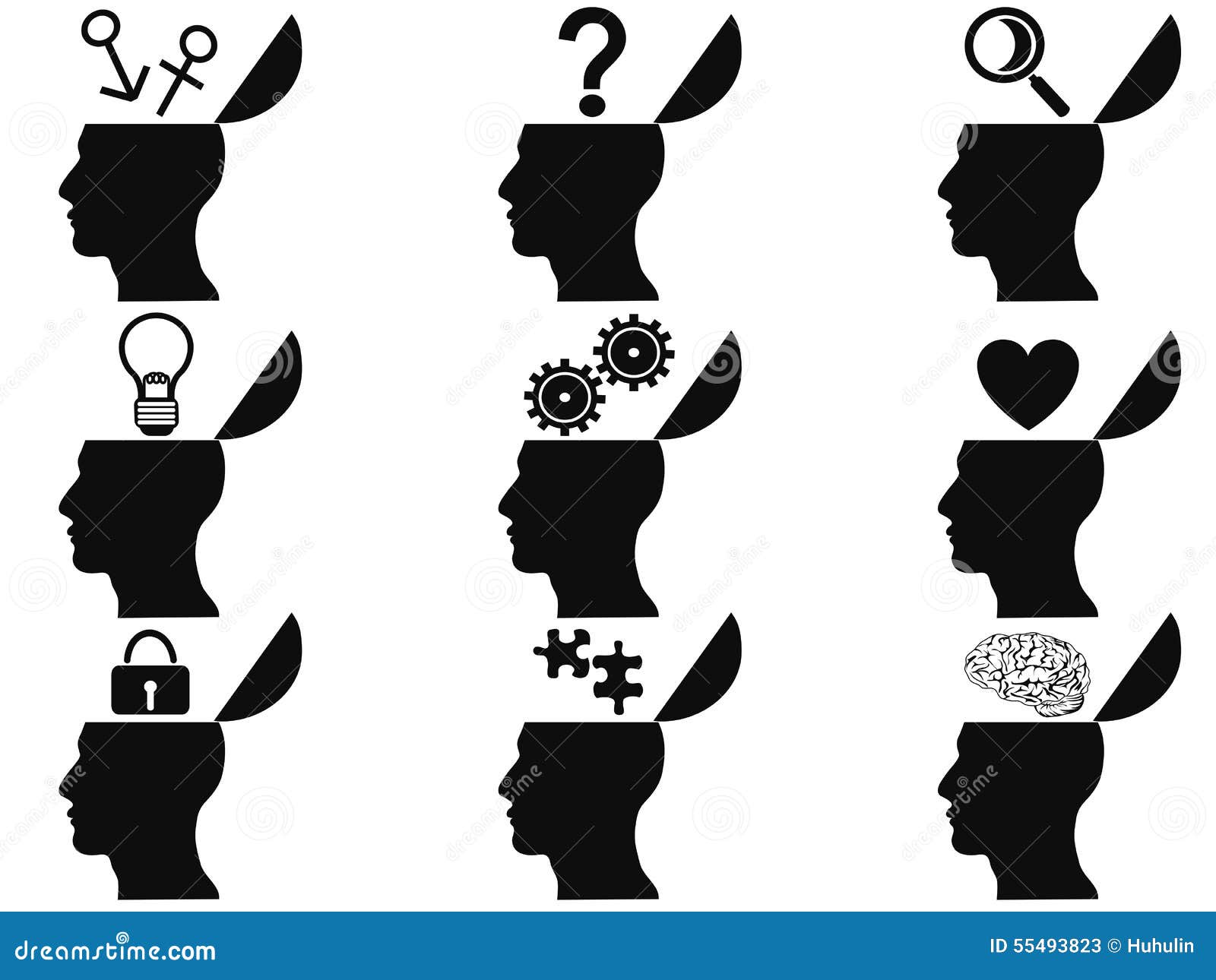 Human Head Icons Set Stock Illustrations – 22,017 Human Head Icons Set ...