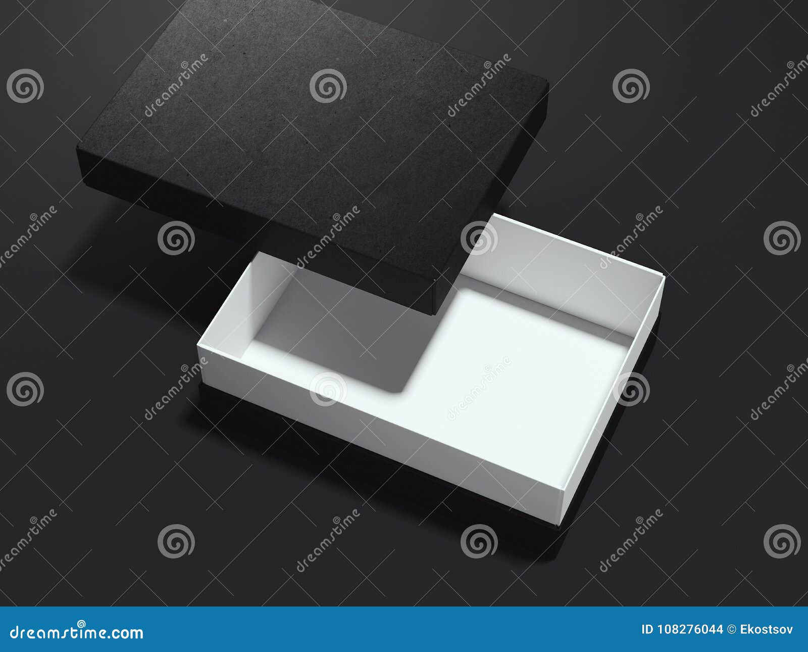 Black Opened Box. 3d Rendering Stock Illustration - Illustration of ...