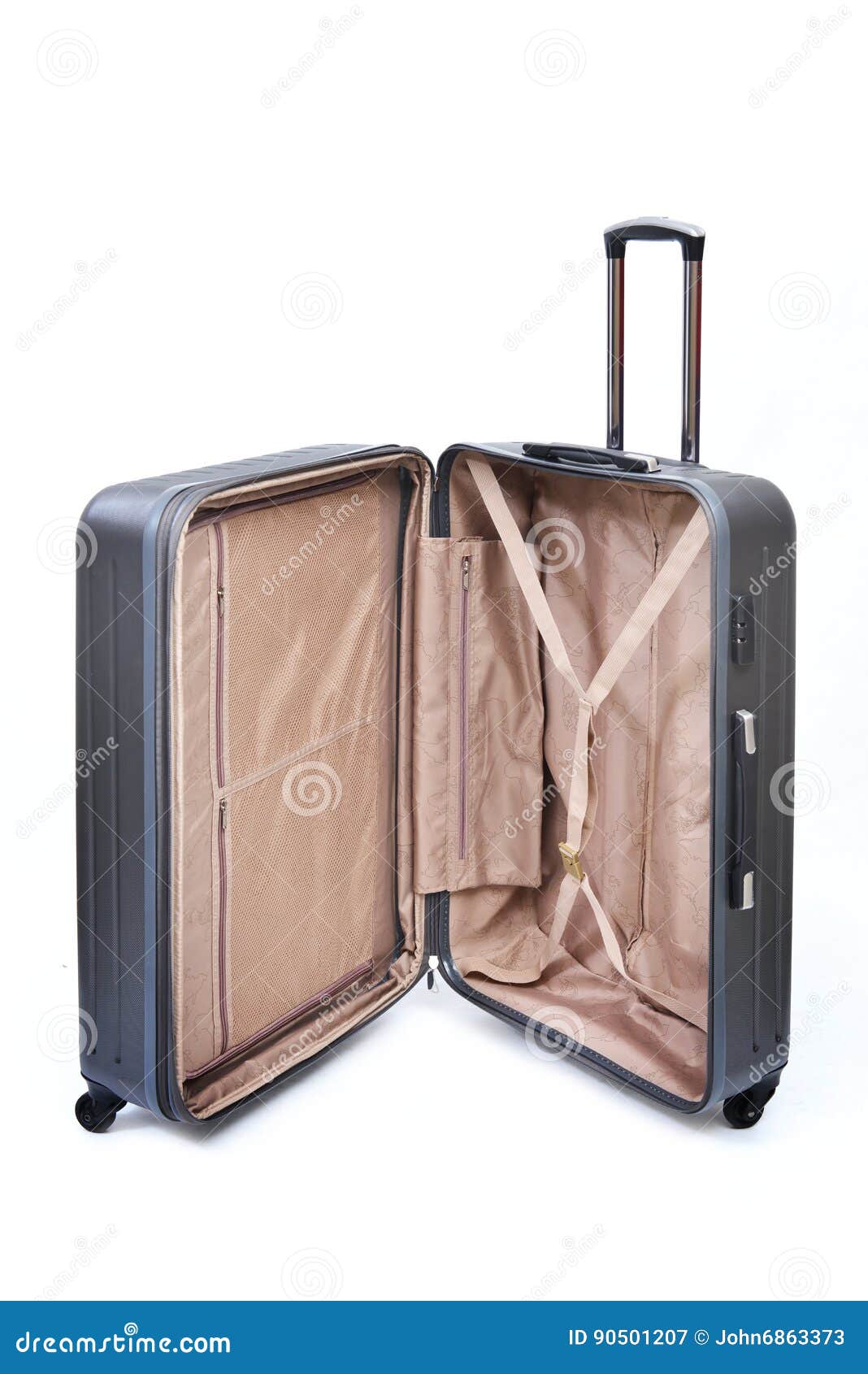 Black Opened Luggage Isolated Stock Image - Image of journey, handbag ...